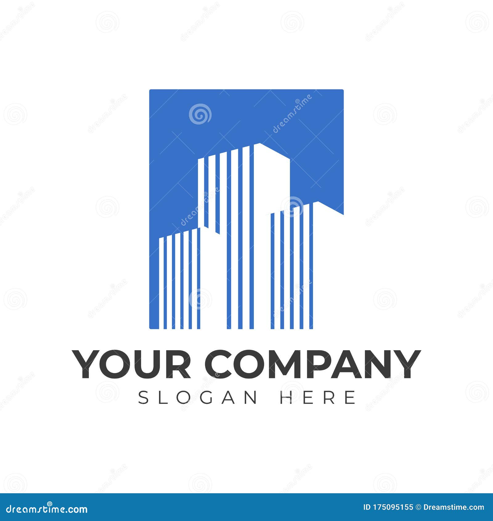 Blue Building Company Logo Concept Stock Illustration - Illustration of ...