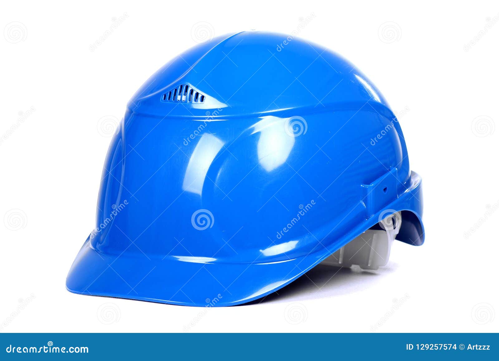 Blue building helmet stock photo. Image of blue, modern - 129257574