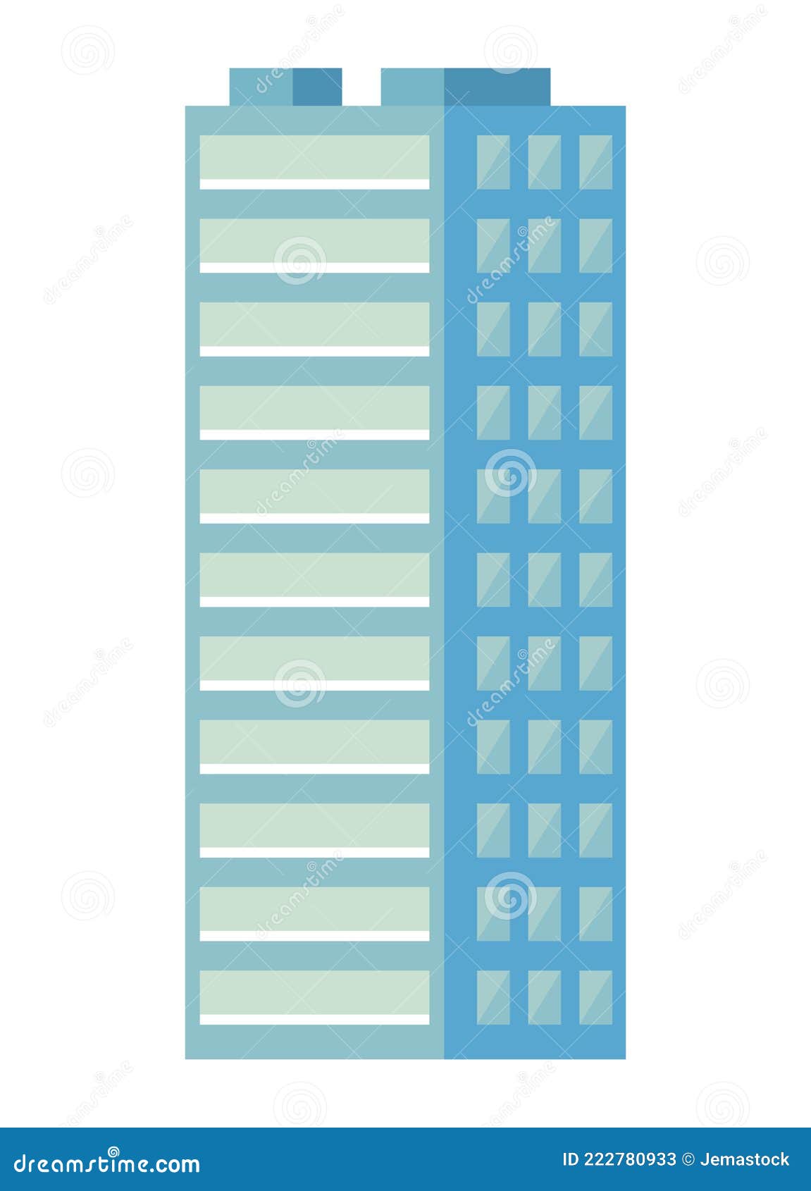 Blue building icon stock vector. Illustration of vector - 222780933