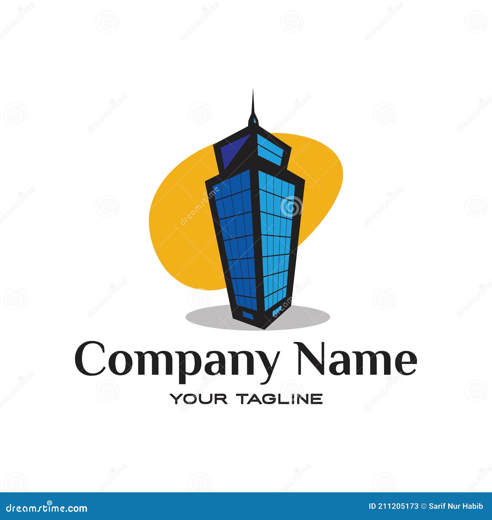 Blue Building Logo Design Template Stock Vector - Illustration of ...
