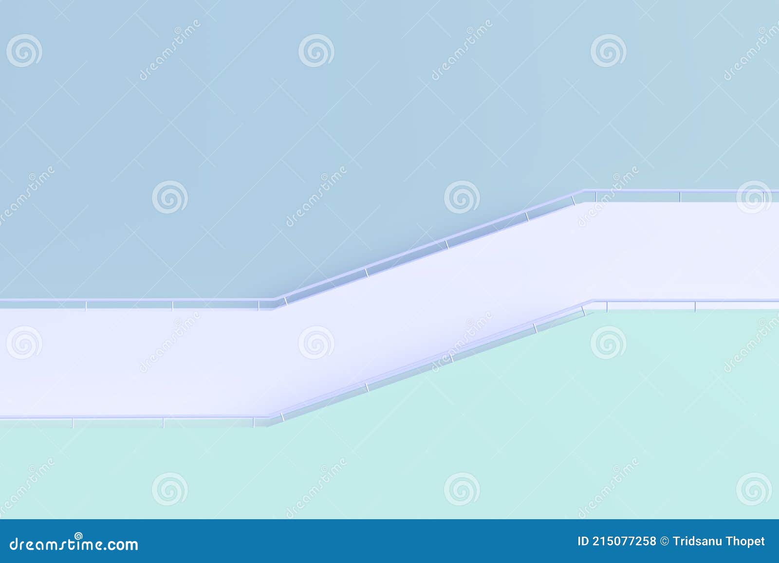 Blue Building and Stairs with Railing Stock Illustration - Illustration ...