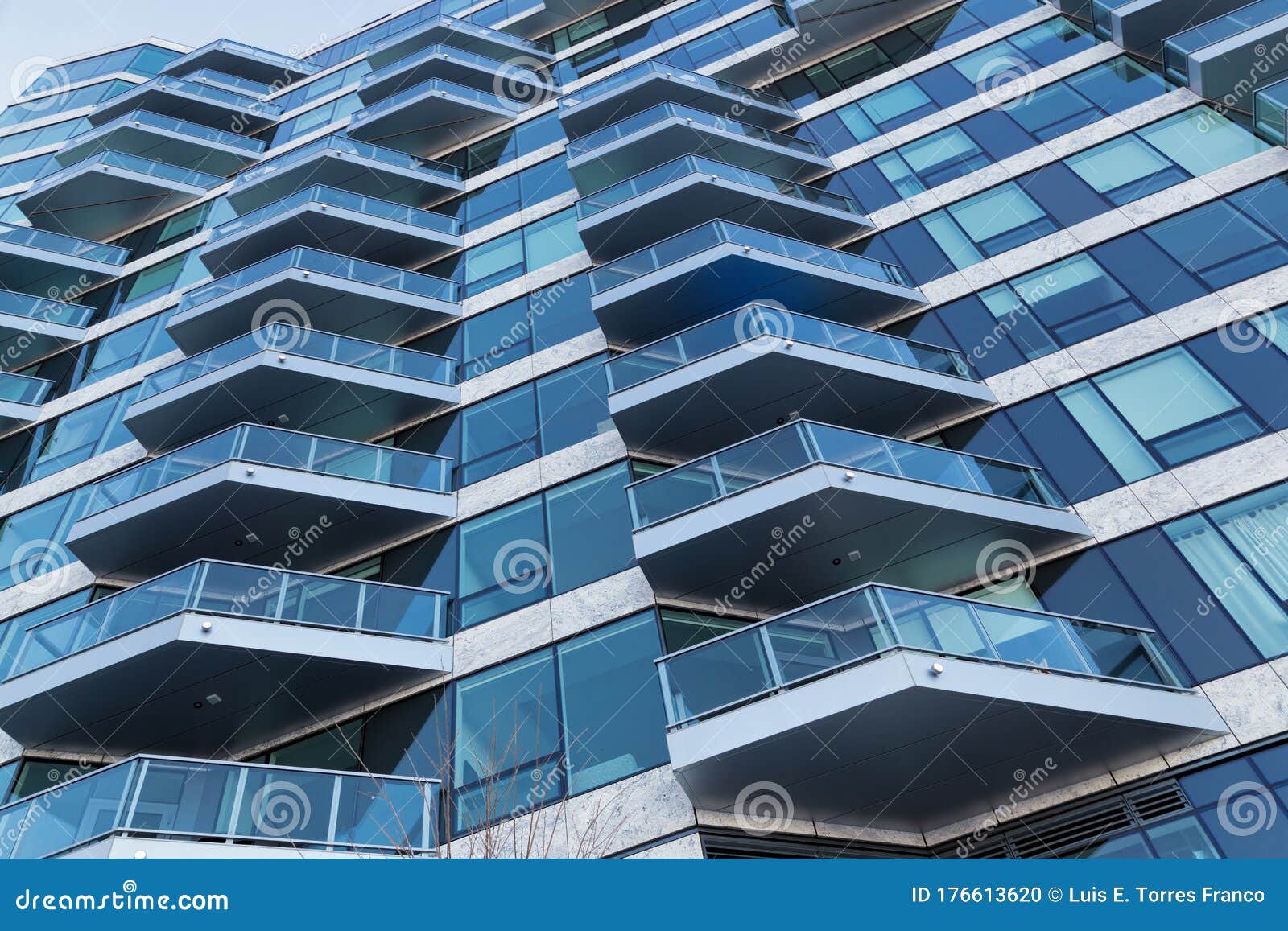 The Blue Building stock photo. Image of district, cityscape - 176613620