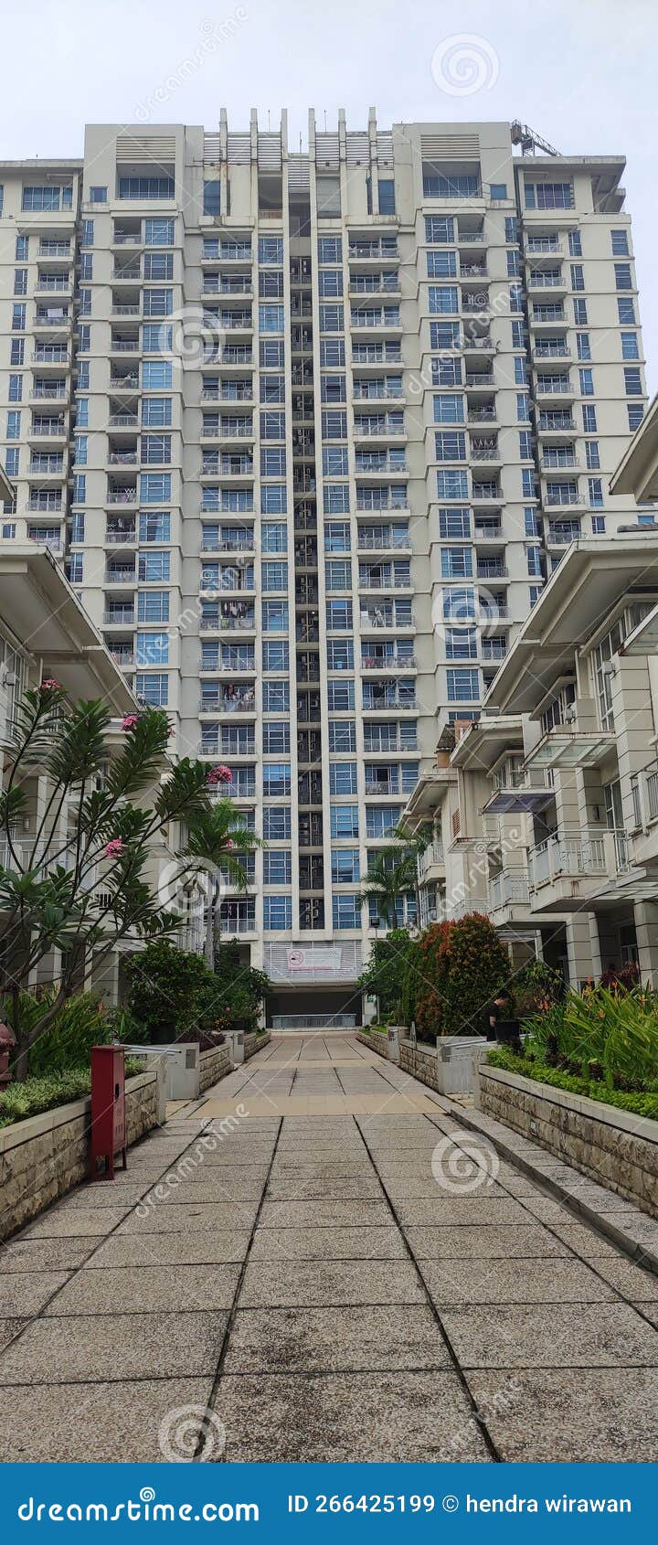 Blue building walkway stock image. Image of blue, walk - 266425199