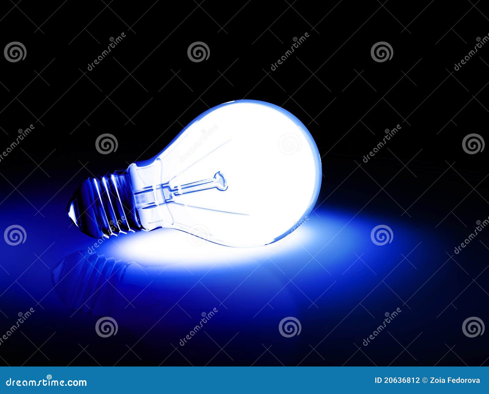 Blue bulb stock illustration. Illustration of imagination - 20636812