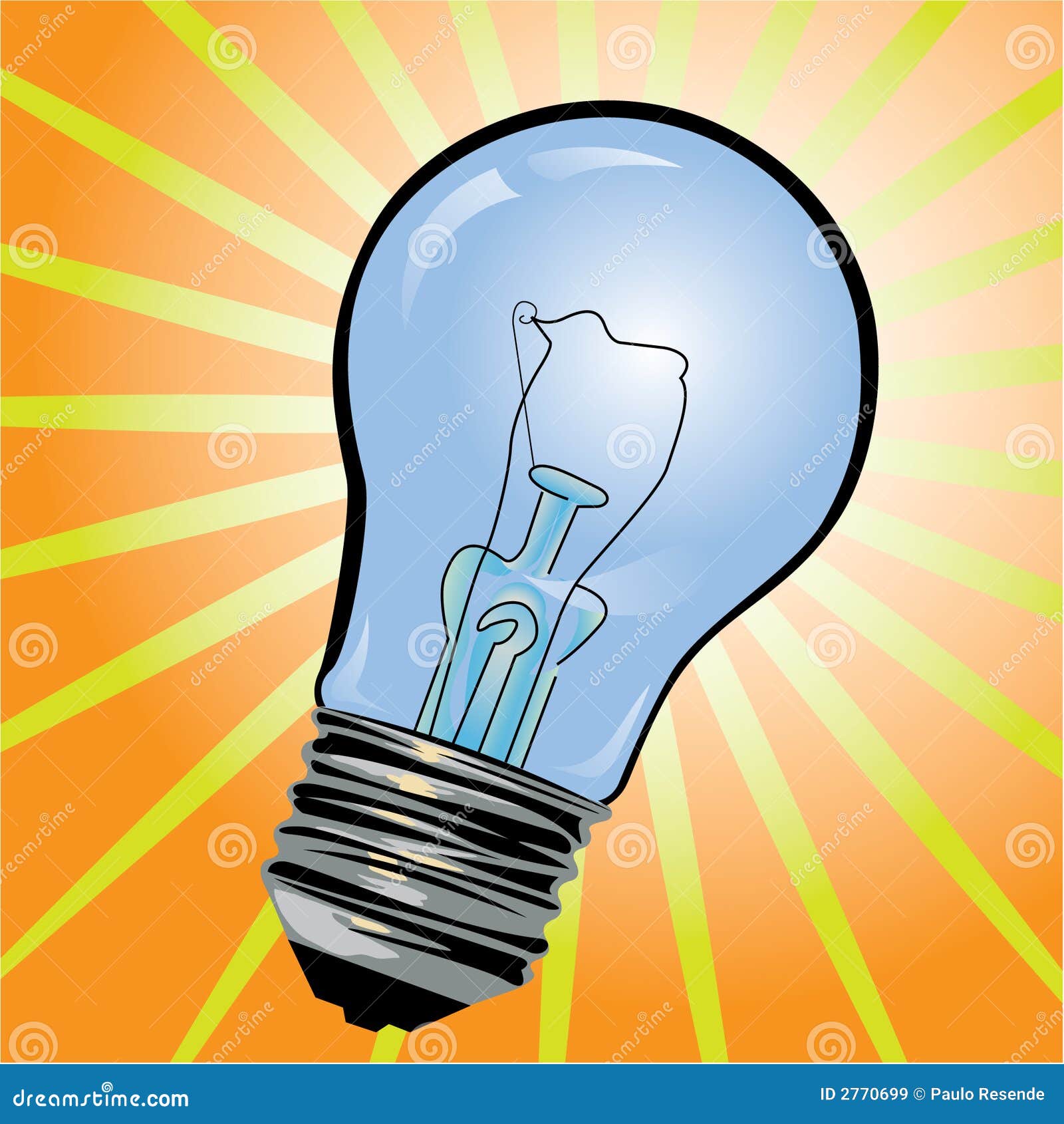 Blue bulb stock vector. Illustration of eureka, green - 2770699