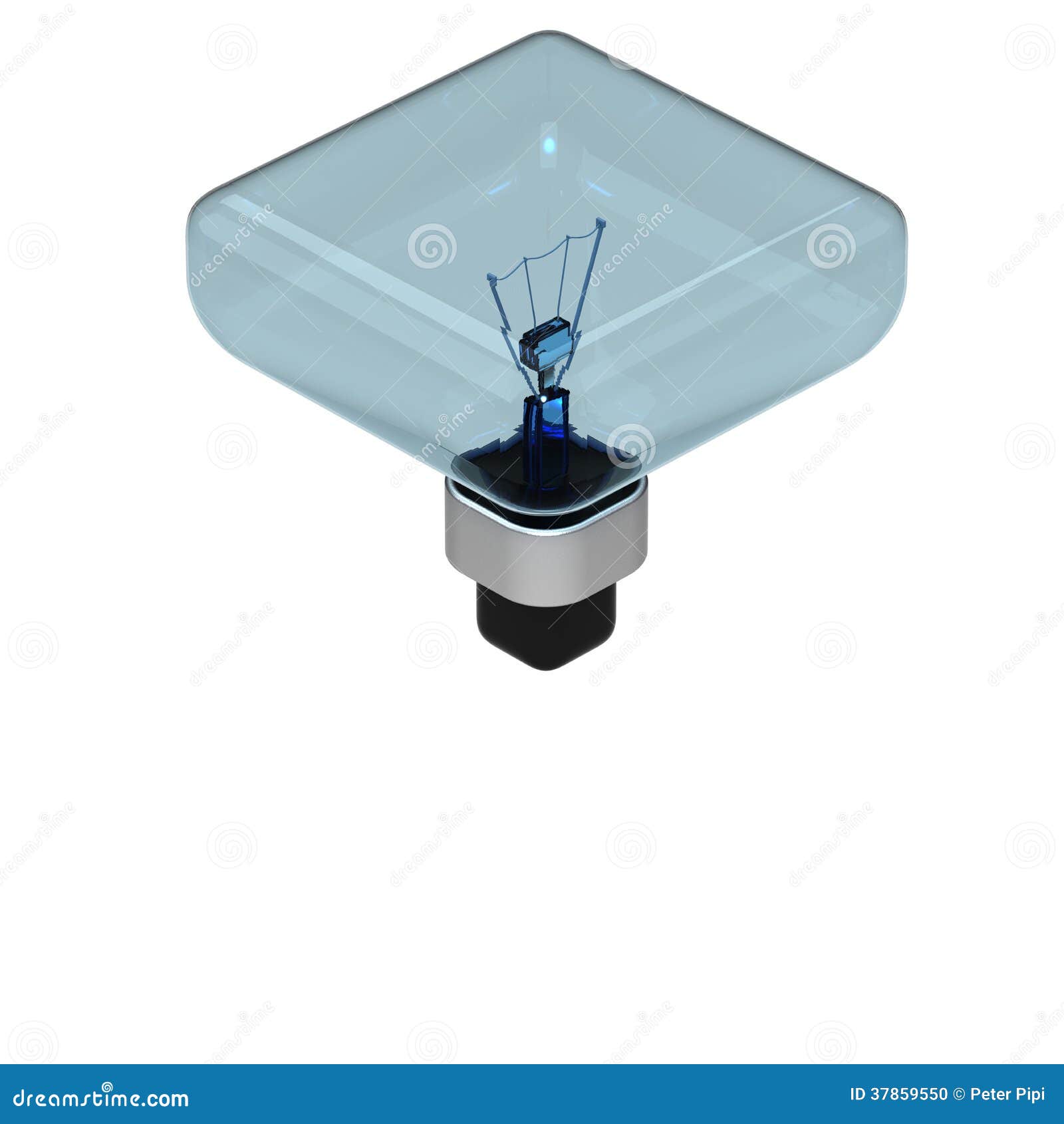 Blue Bulb Icon Isolated on White Stock Photo - Illustration of electric ...