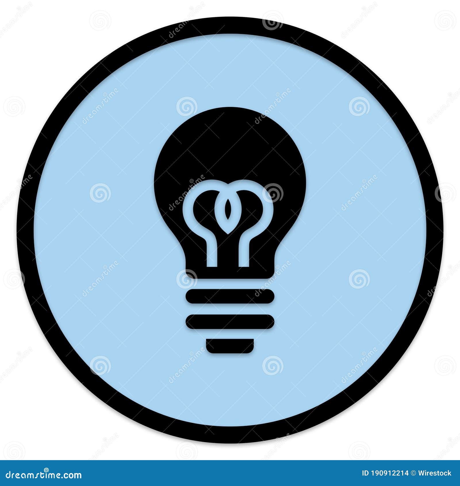 Blue Bulb Icon on a White Background Stock Illustration - Illustration ...