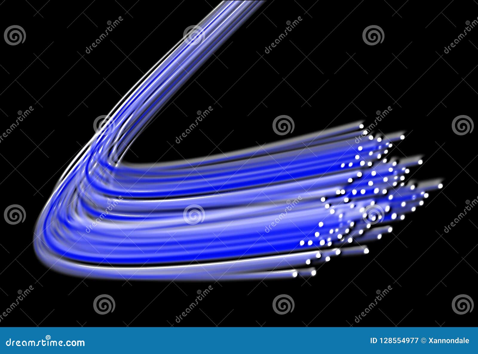 Blue Bundle of Fiber Optic Cables Stock Image - Image of channel ...