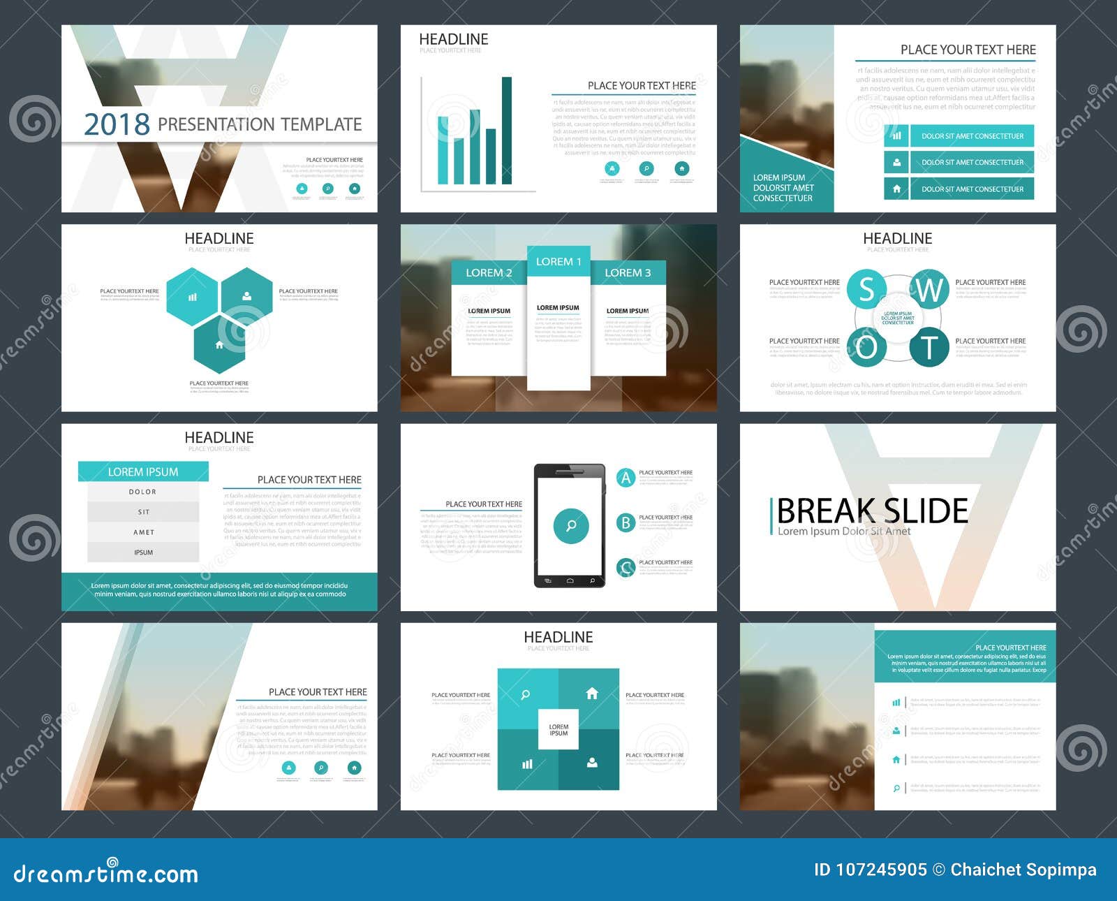 Blue Bundle Infographic Elements Presentation Template. Stock Vector ...