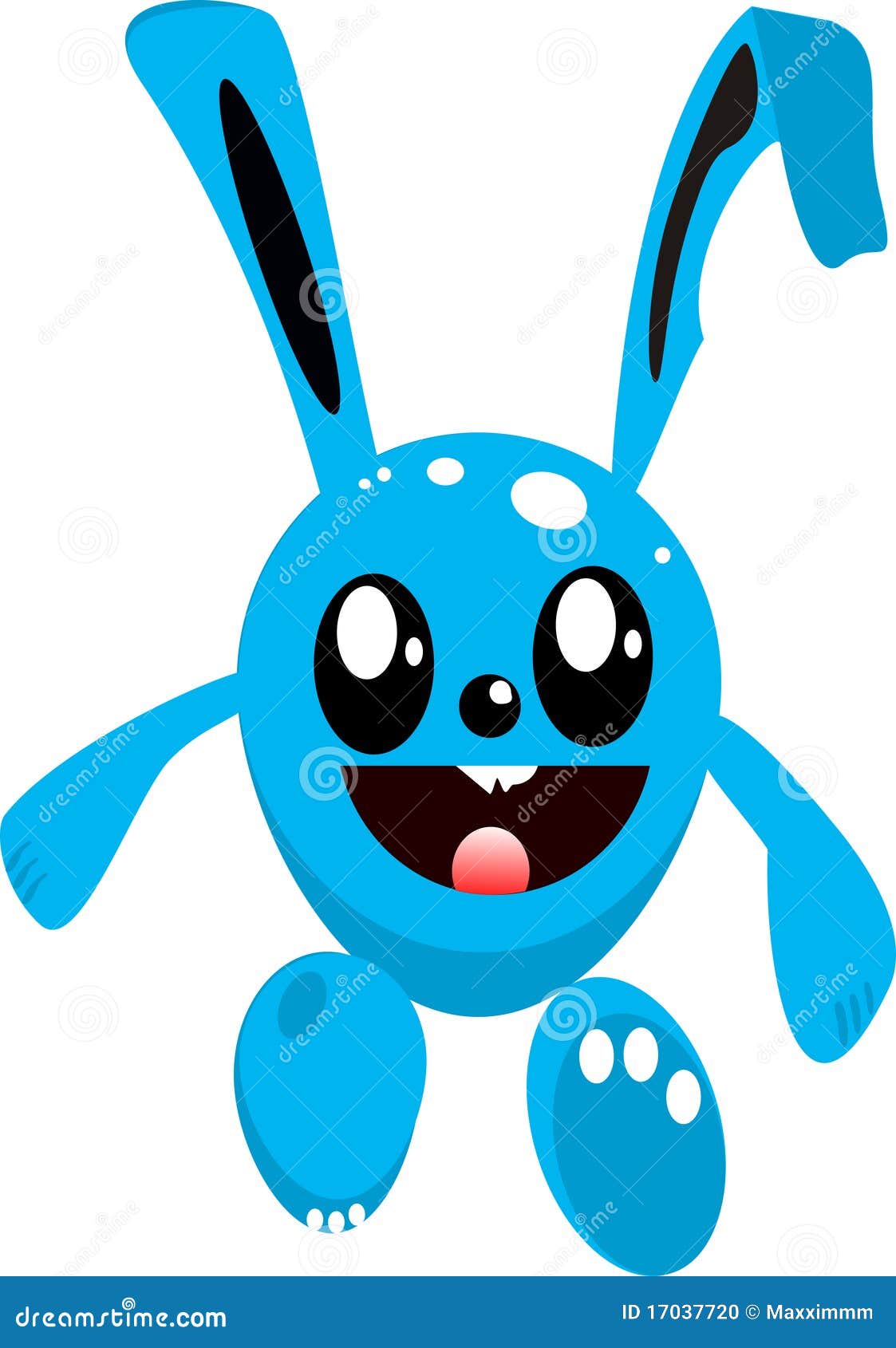 Blue Bunny stock illustration. Illustration of running - 17037720