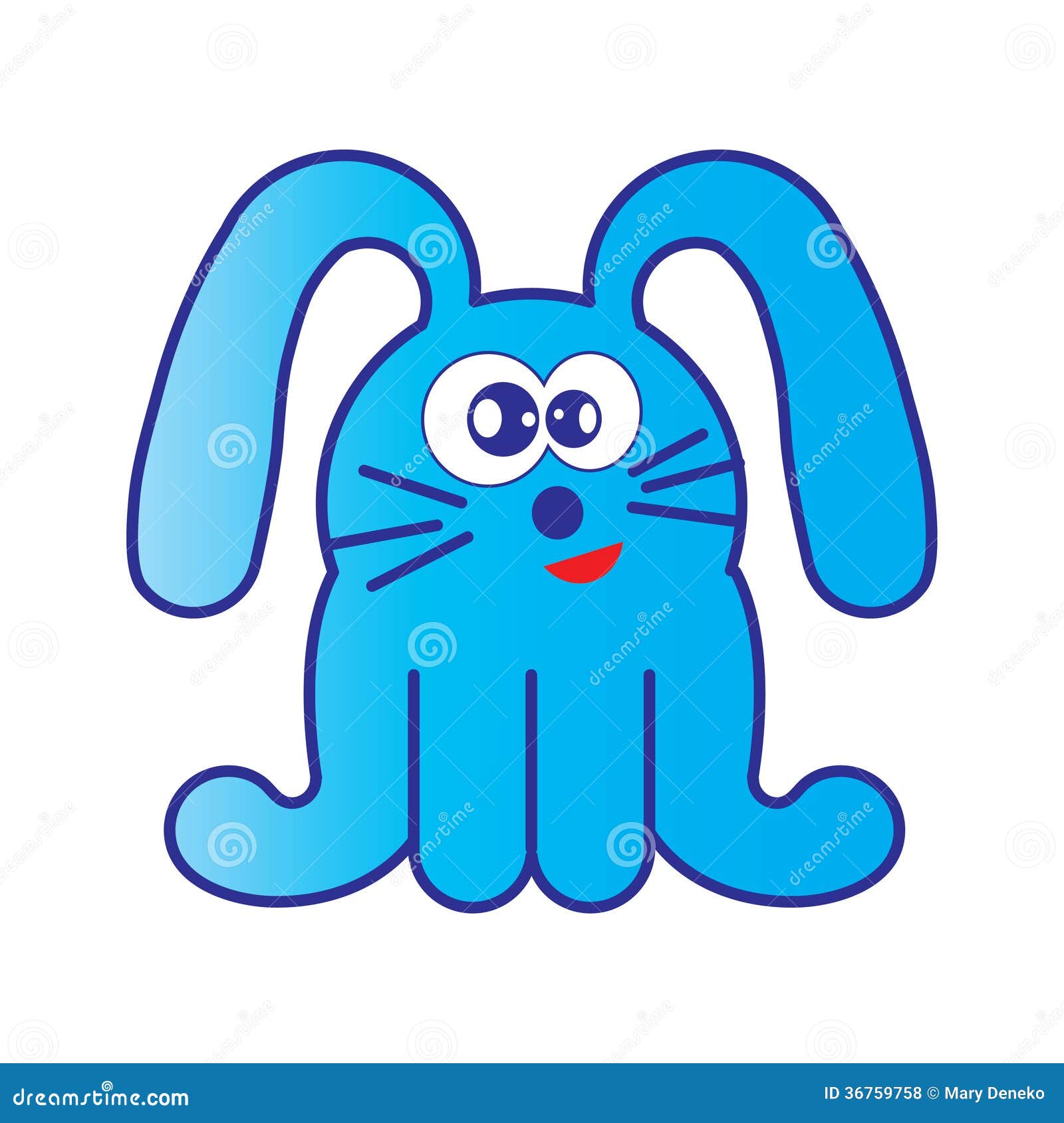Blue bunny cartoon stock vector. Illustration of illustrations - 36759758