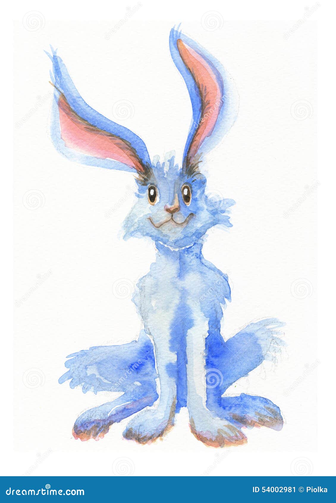 Blue bunny doodle drawing stock illustration. Illustration of gift ...