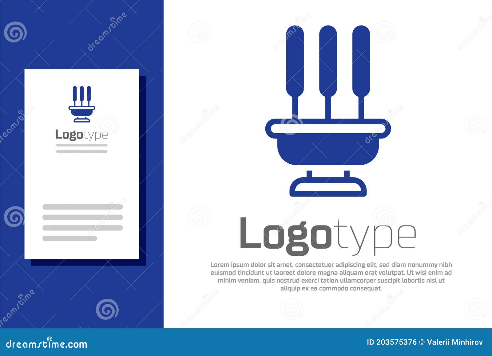 Blue Burning Aromatic Incense Sticks Icon Isolated on White Background ...