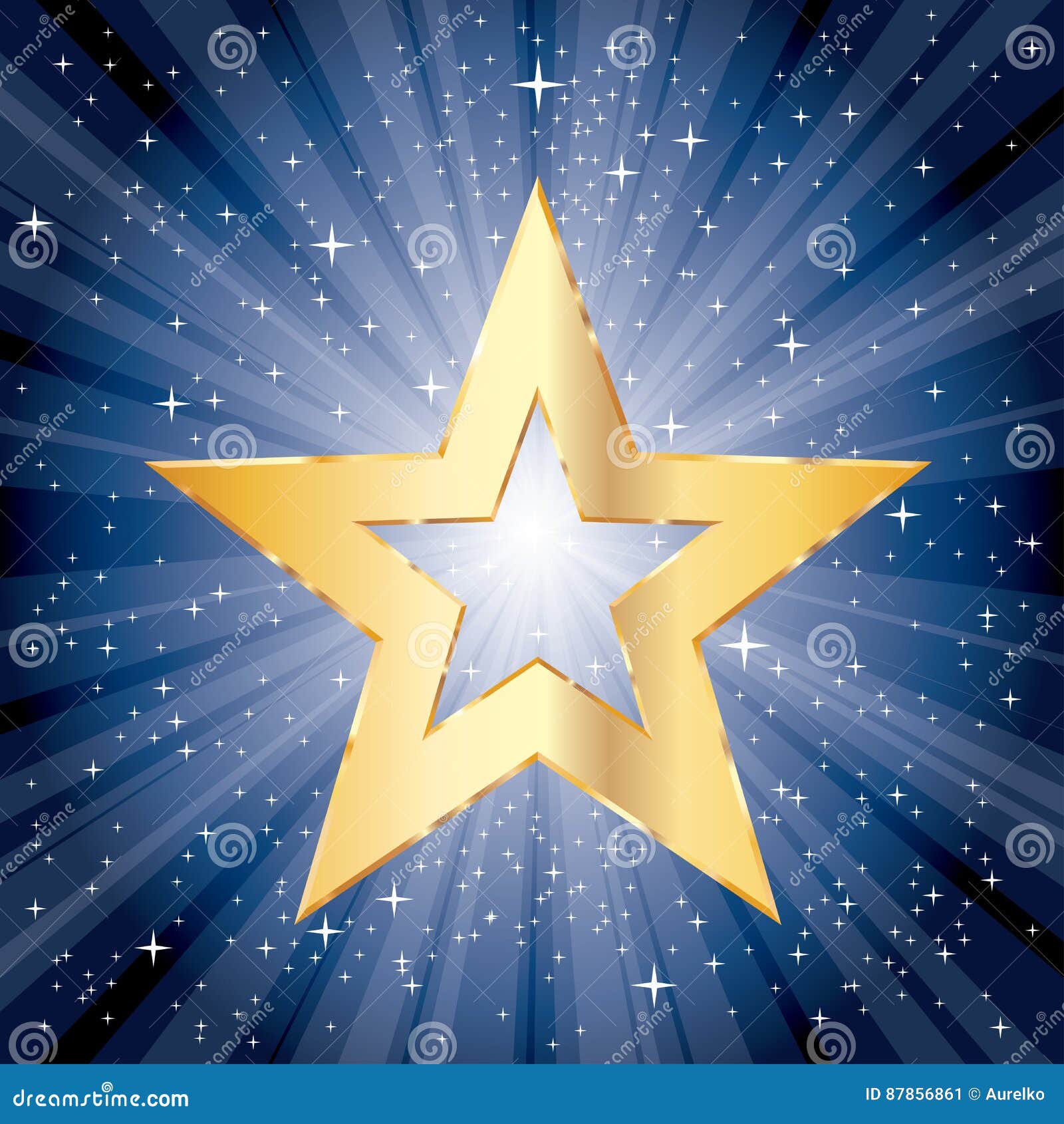 Blue burst fat star stock vector. Illustration of golden - 87856861