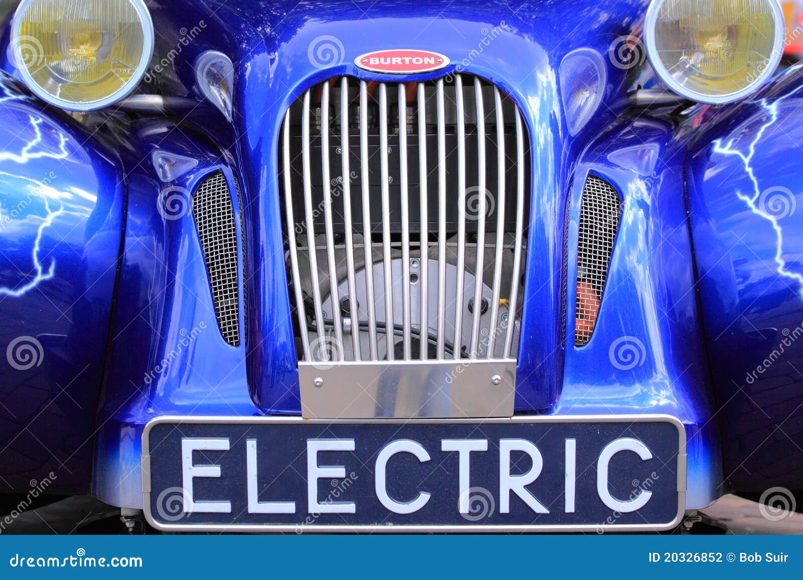 Blue Burton Electric Old Timer Car Editorial Photography - Image of ...