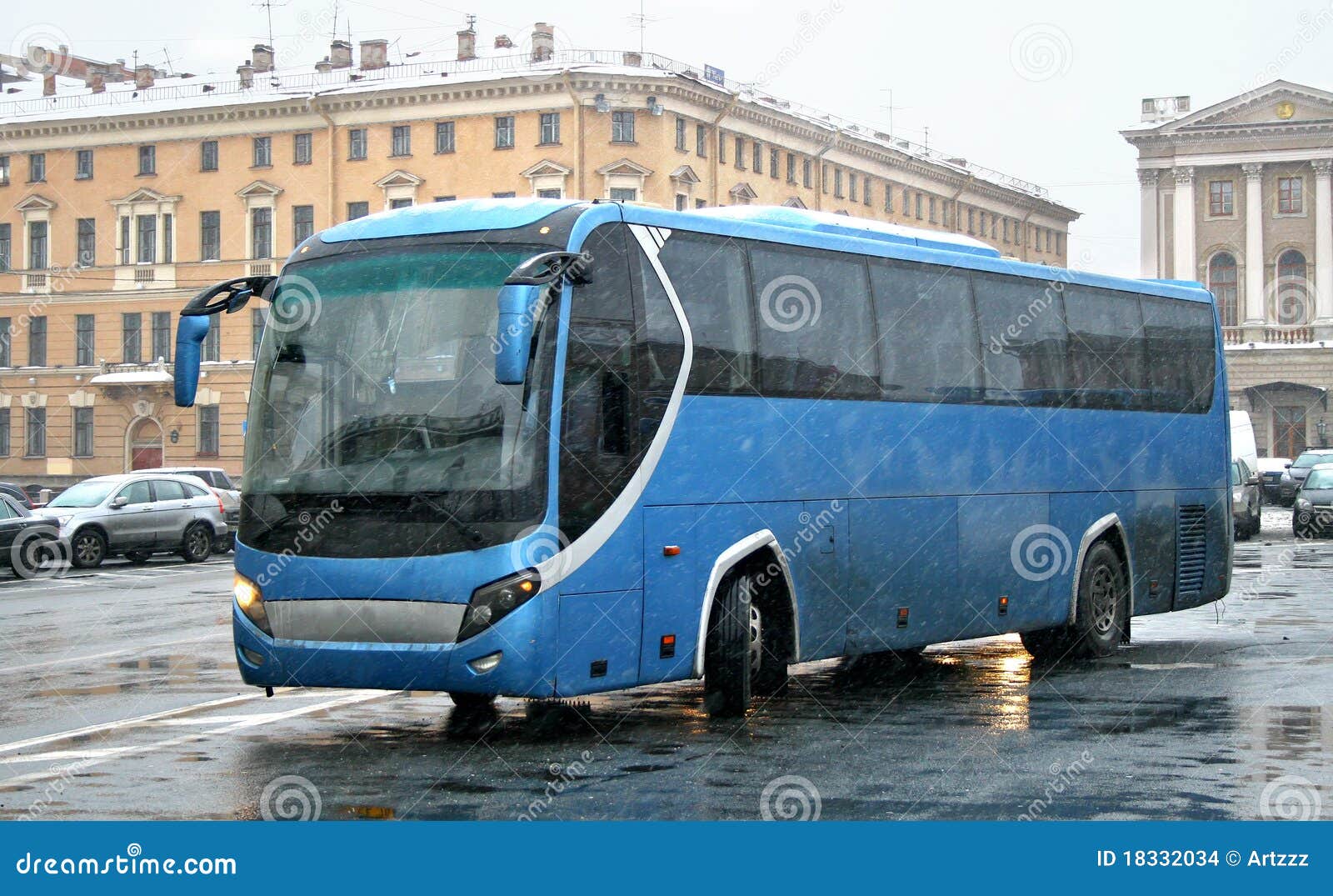 Blue bus stock photo. Image of asphalt, automotive, excursion - 18332034