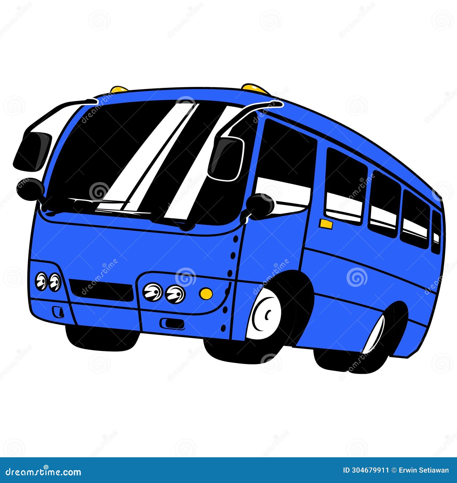 Blue Bus Front Side View Vector Stock Vector - Illustration of buss ...