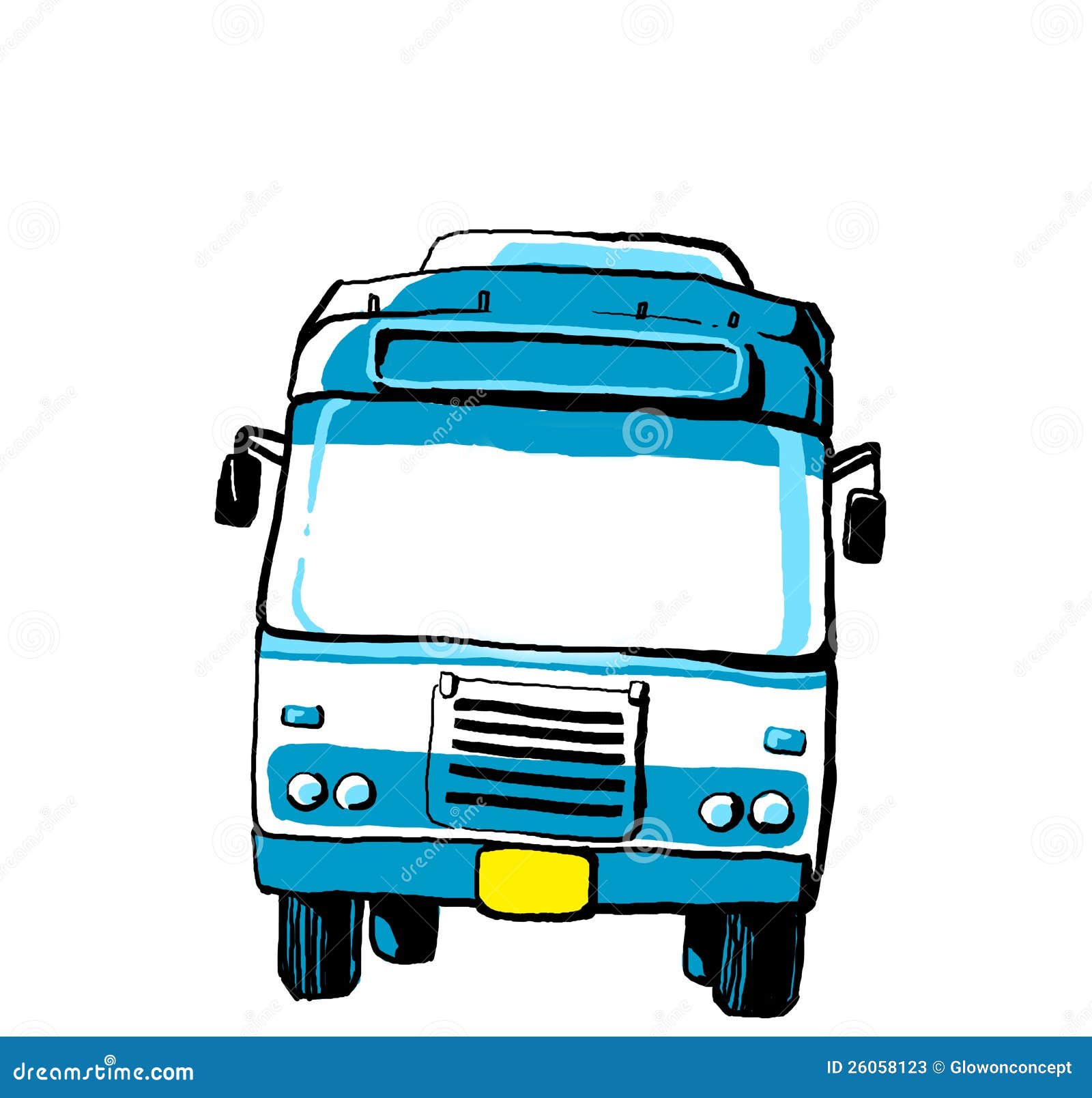 Blue bus illustration stock illustration. Illustration of drawing ...