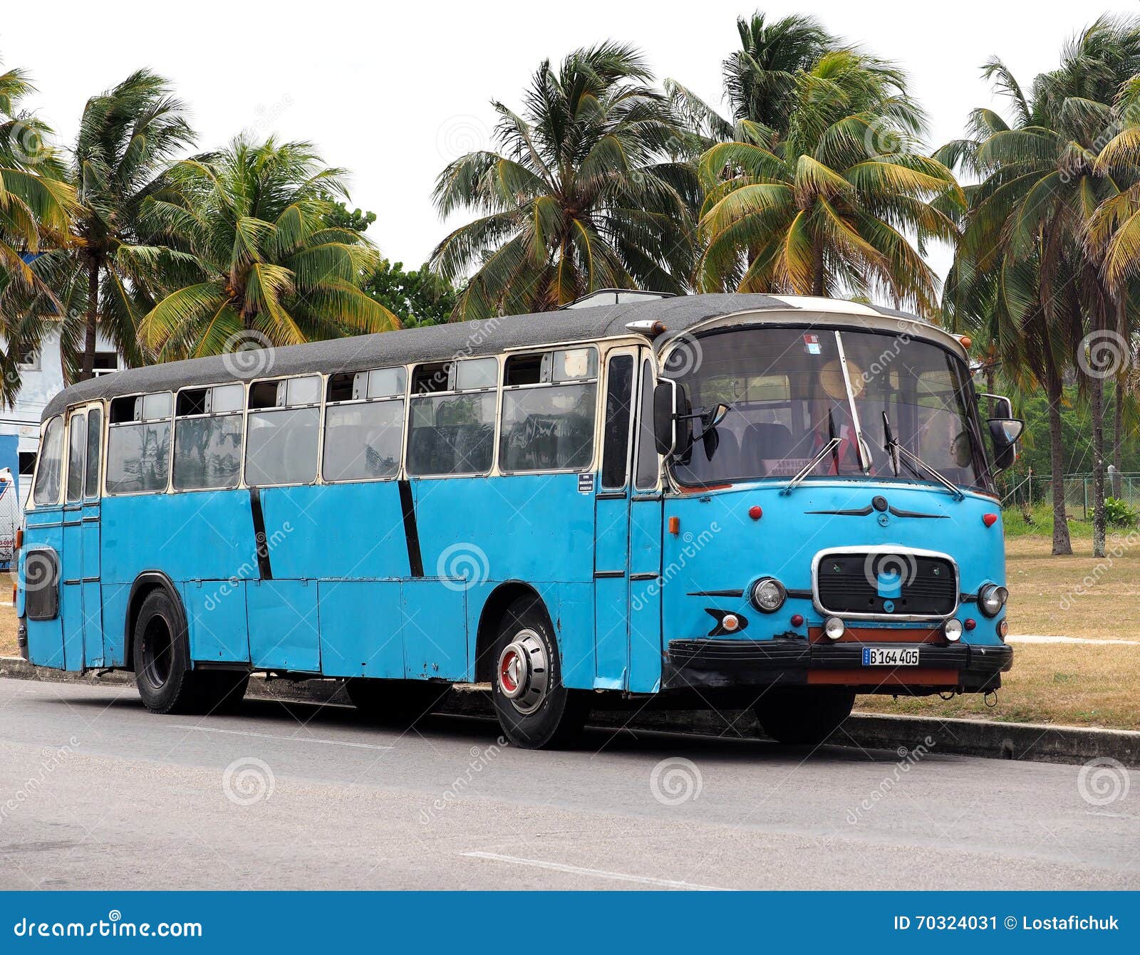 Blue Bus at Playa Del Este Cuba Editorial Photo - Image of cuban ...