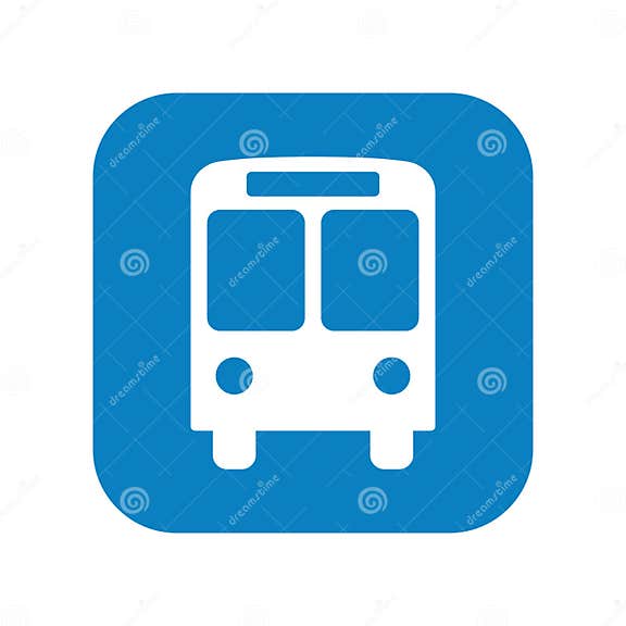 Blue Bus Stop Sign, Flat Vector Icon Stock Vector - Illustration of ...