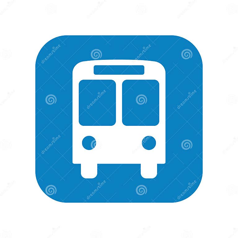 Blue Bus Stop Sign, Flat Vector Icon Stock Vector - Illustration of ...