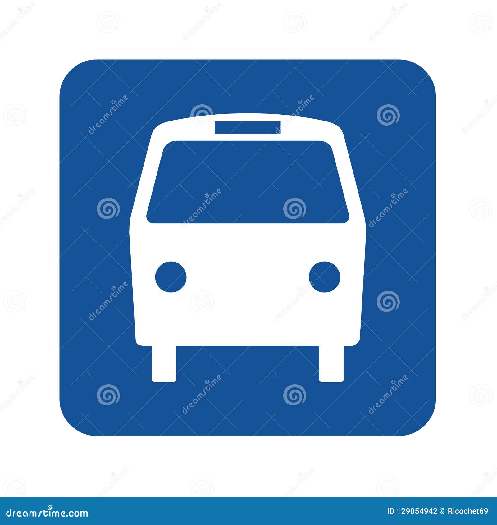 Blue Bus Symbol Illustration Stock Illustration - Illustration of ...
