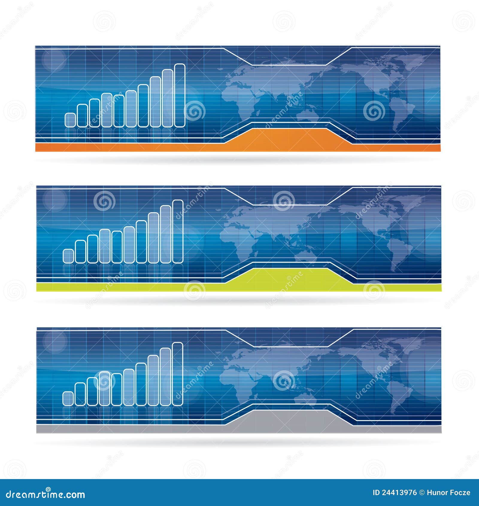 Blue business banner set stock vector. Illustration of analyst - 24413976