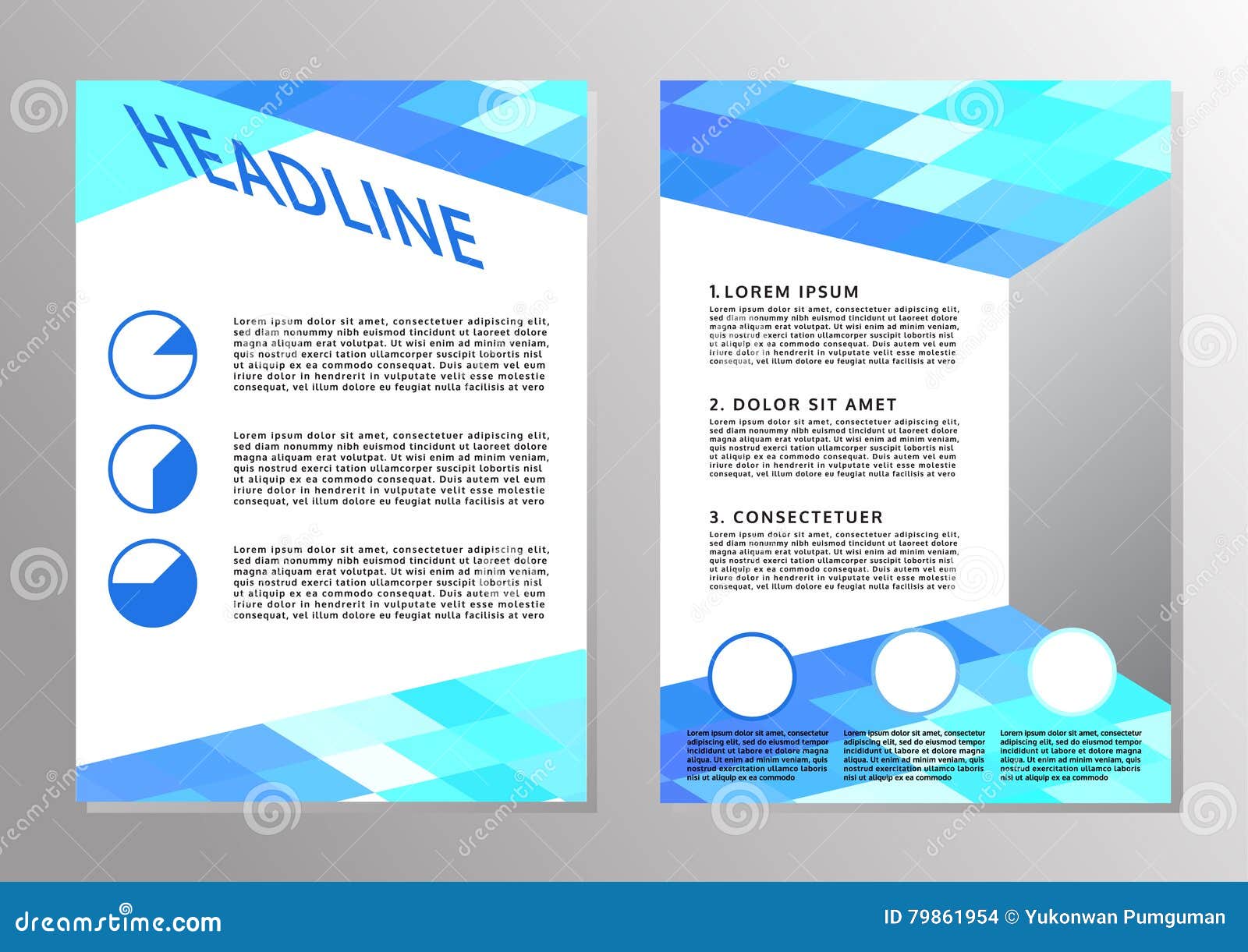 Blue Business Brochure Layout Design, Flyer Layout Template, Vector ...