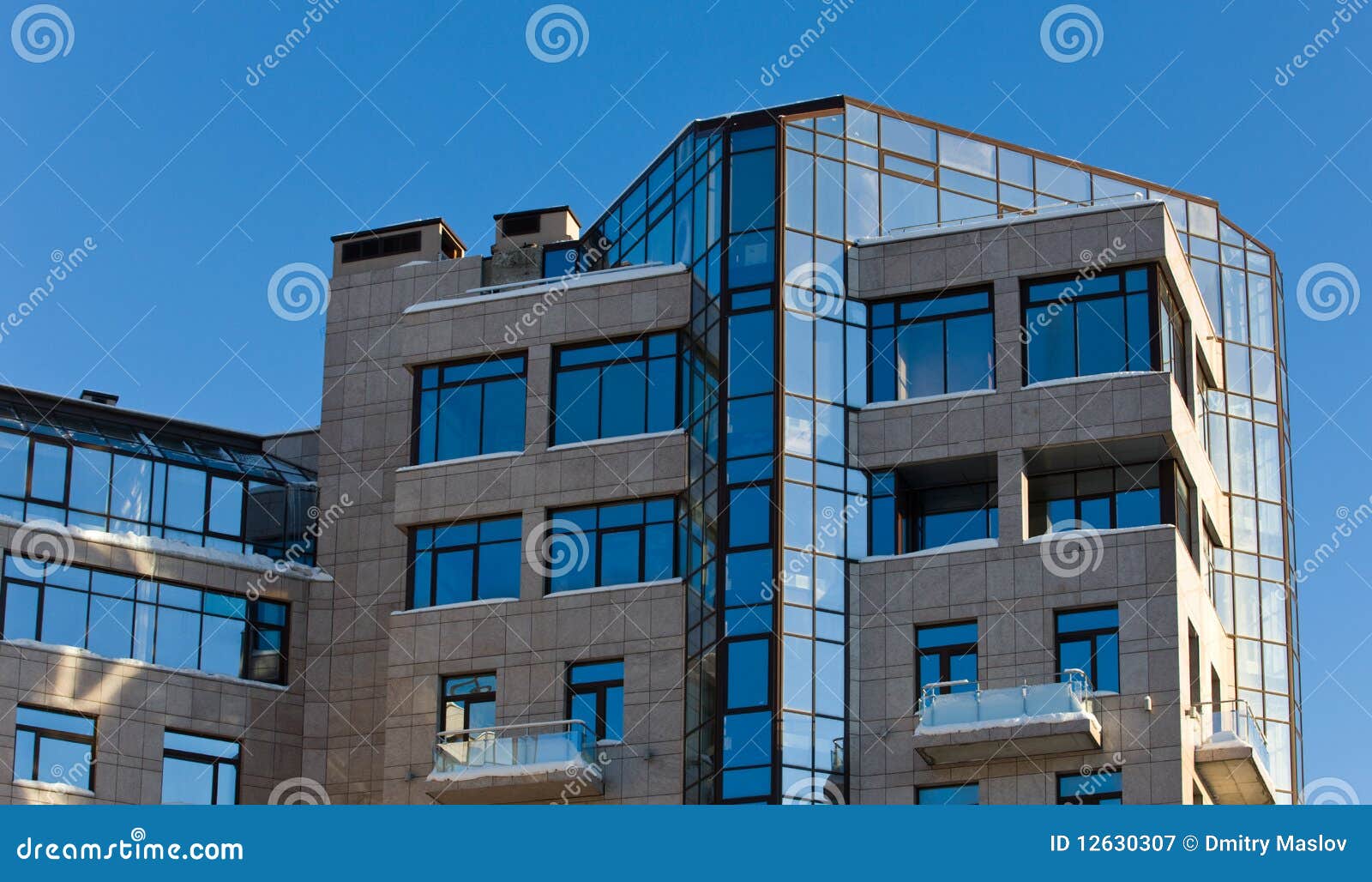 Blue business building stock image. Image of clear, office - 12630307