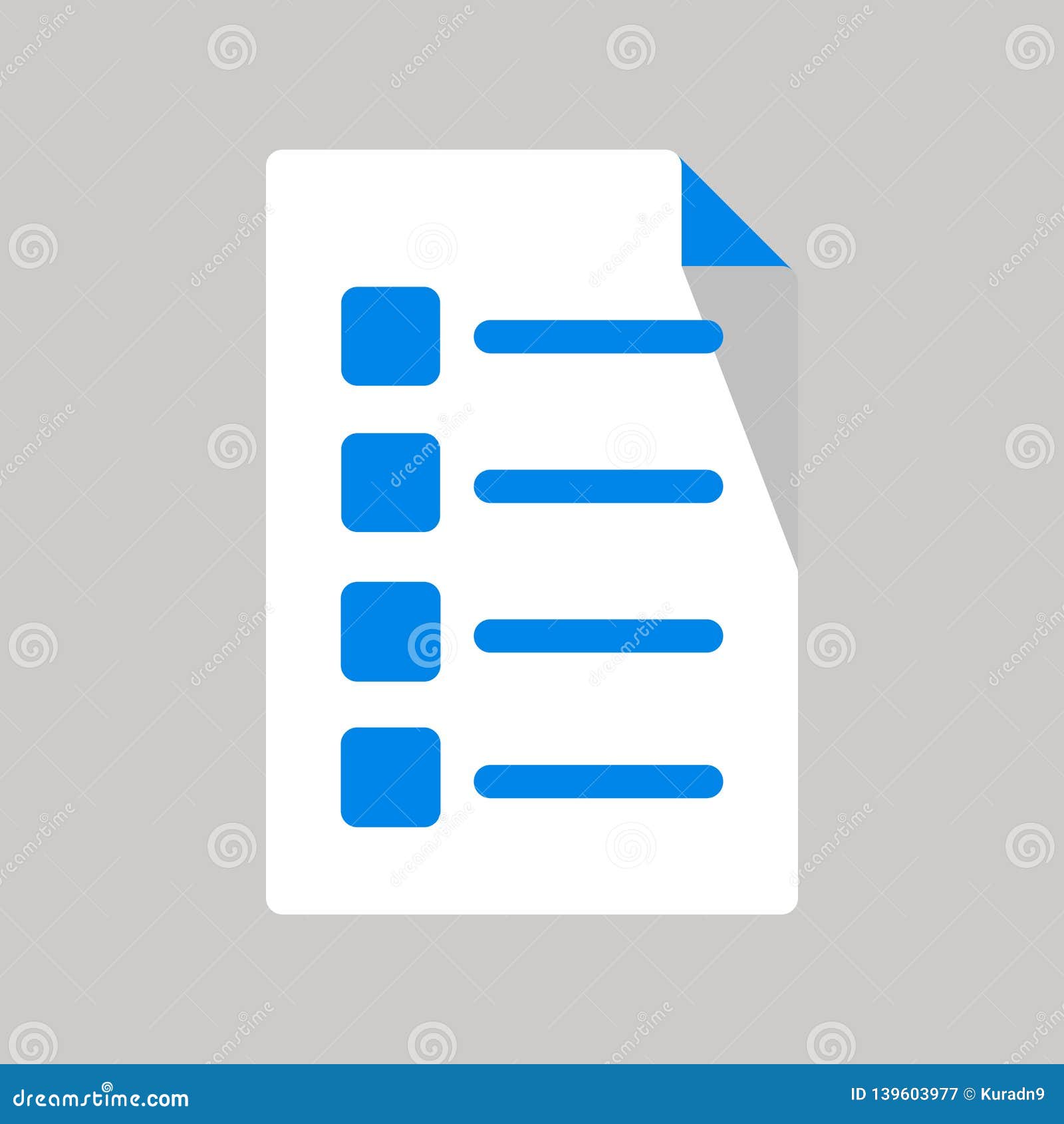 Blue Business Checklist File Icon in Flat Design with Check Symbol ...