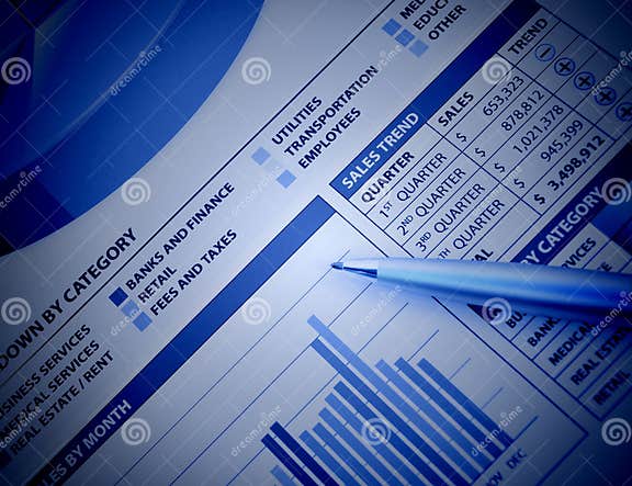 Blue Business Financial Chart Graph Stock Photo - Image of earn, growth ...