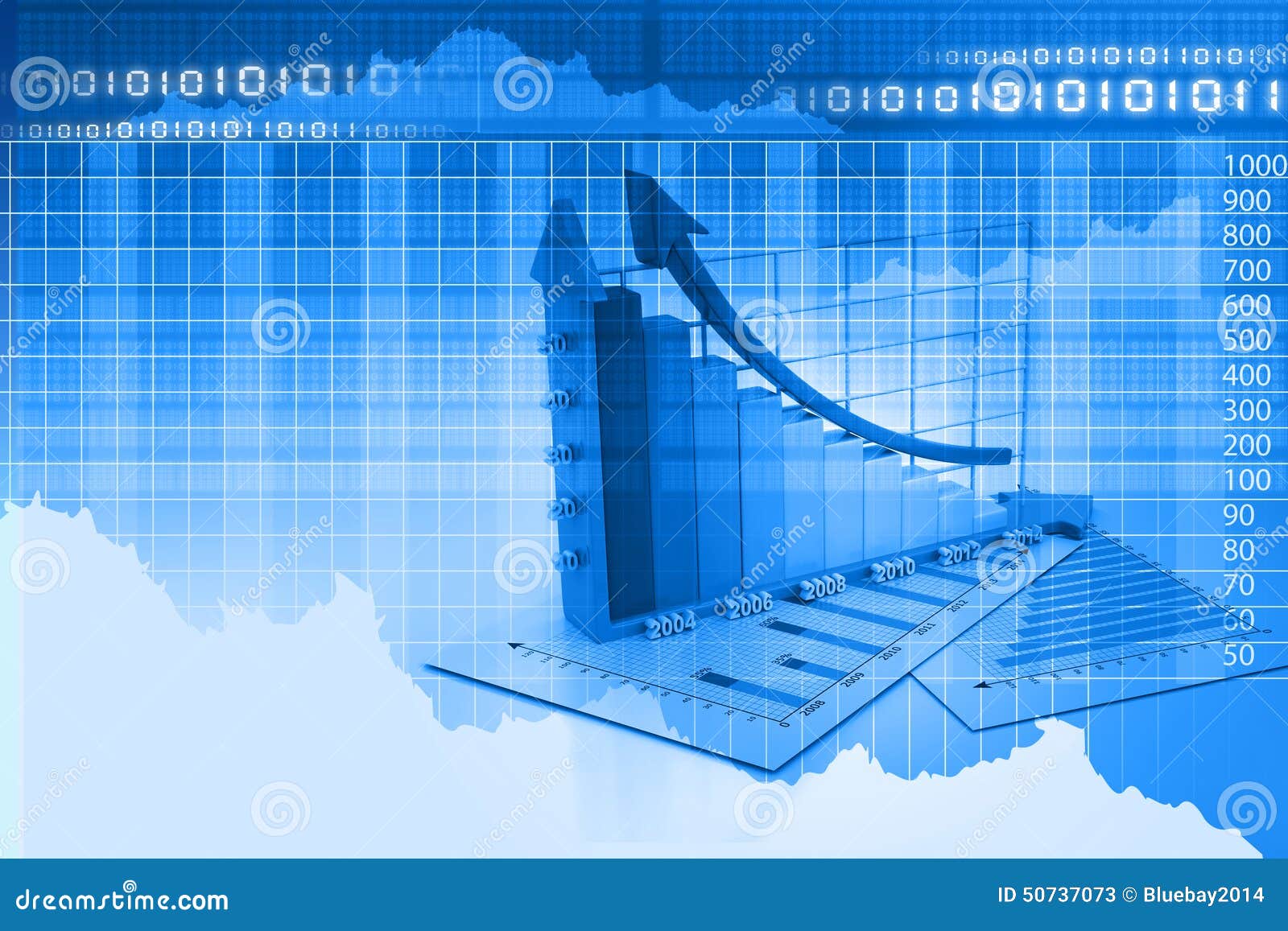 Blue business graph chart stock illustration. Illustration of improve ...