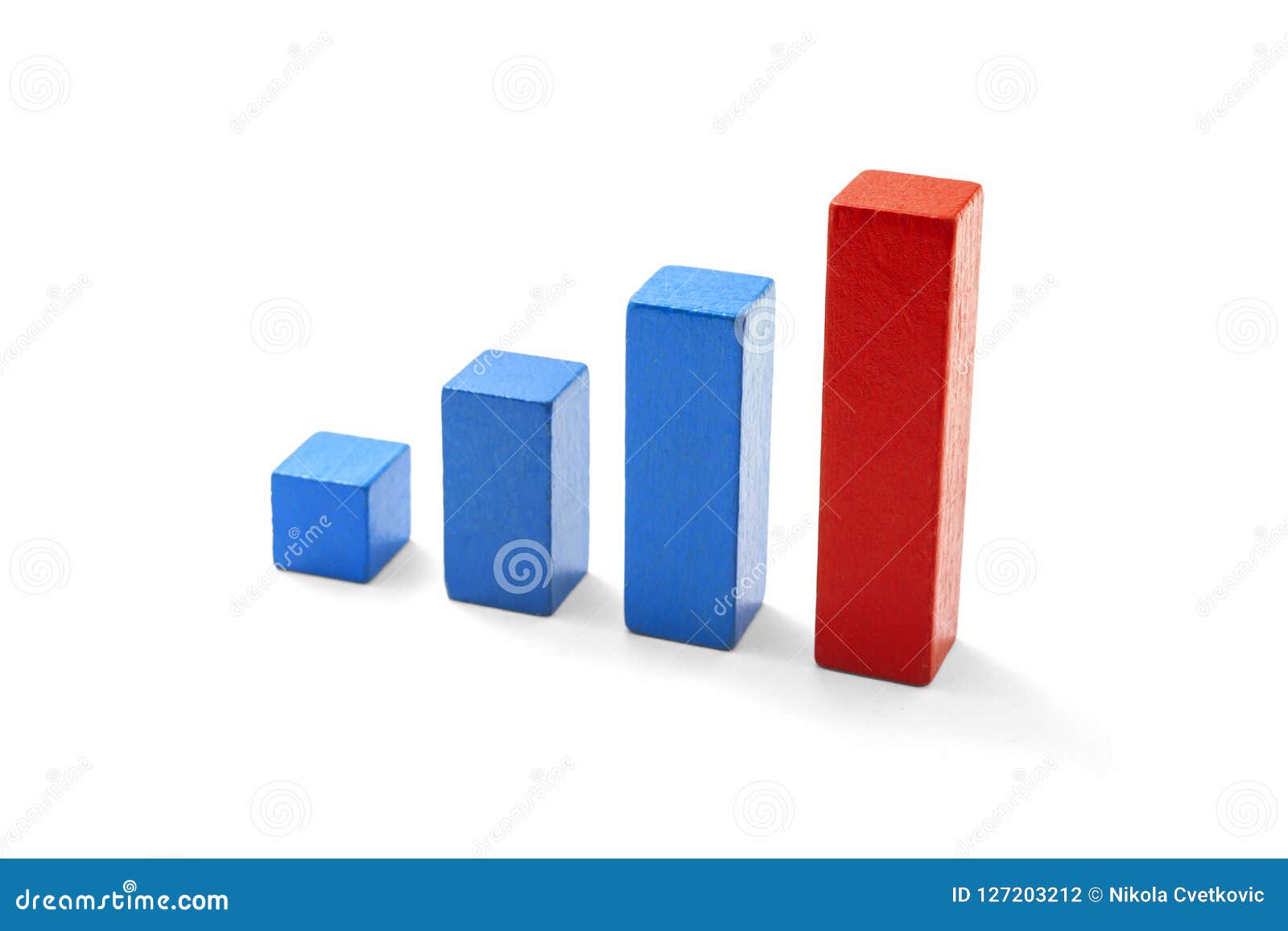 Blue Business Graph with Final Step in Red Color Stock Photo - Image of ...
