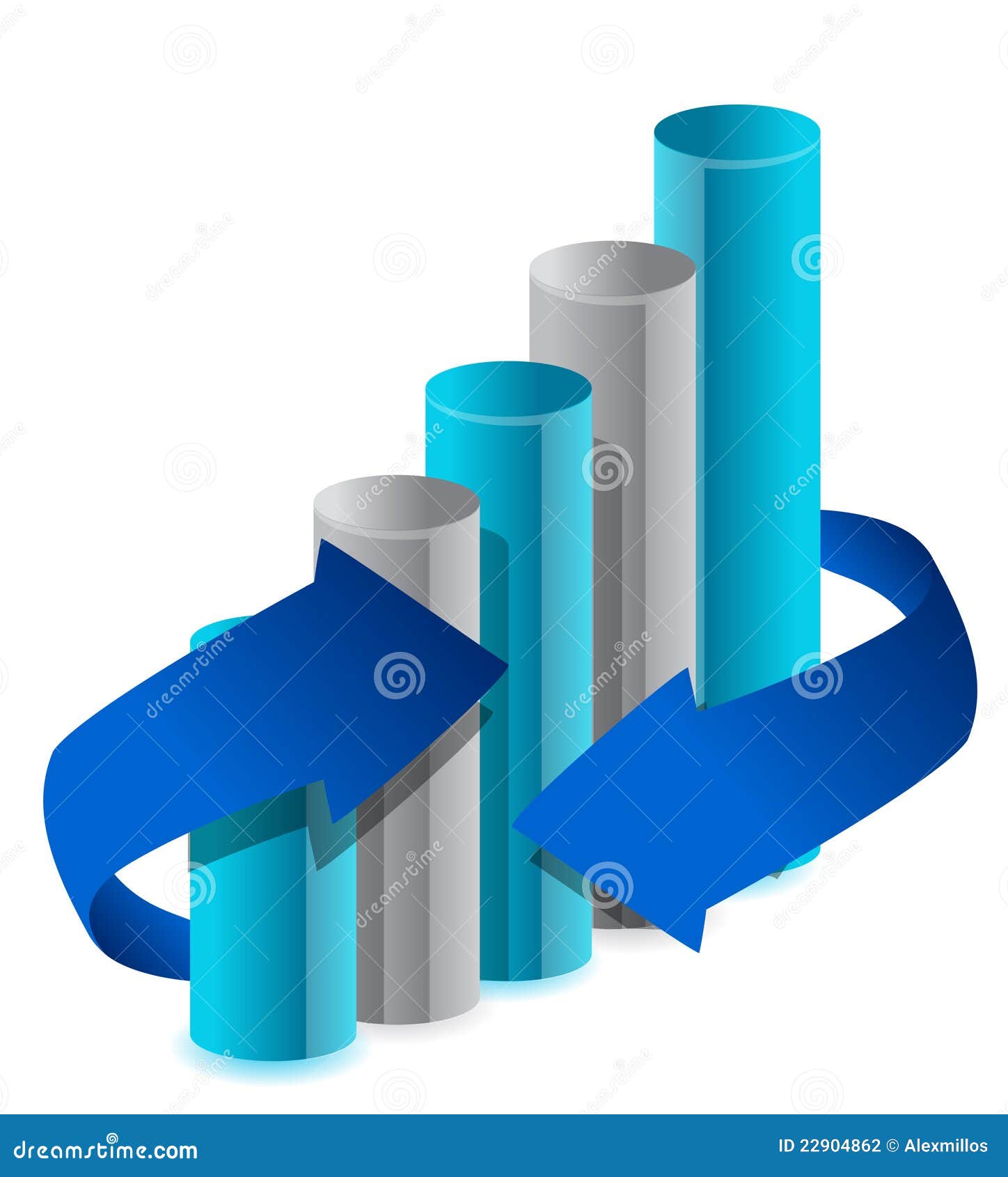 Blue Business Graph Illustration Stock Vector - Illustration of graph ...