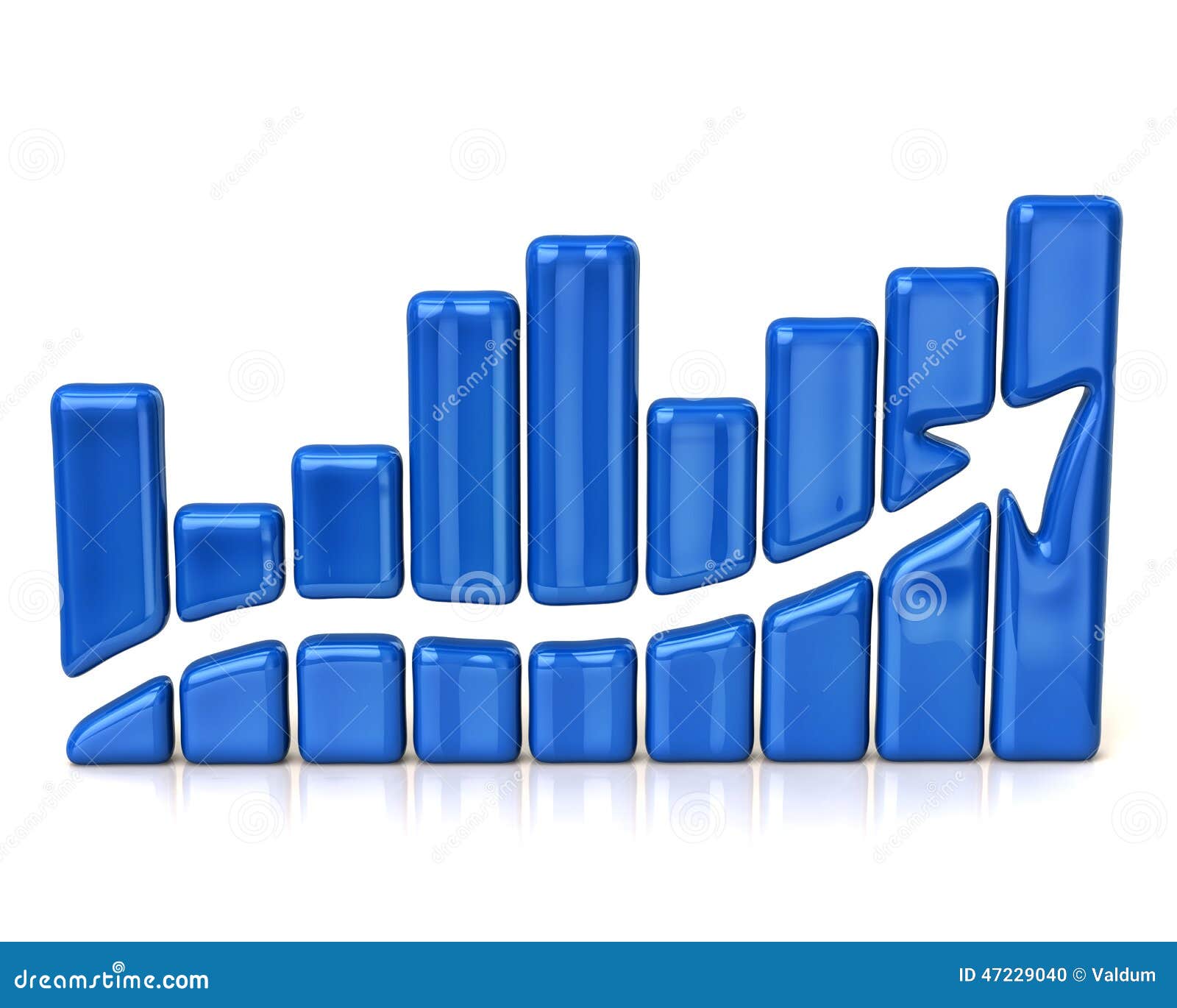 Blue business graph stock illustration. Illustration of buildup - 47229040