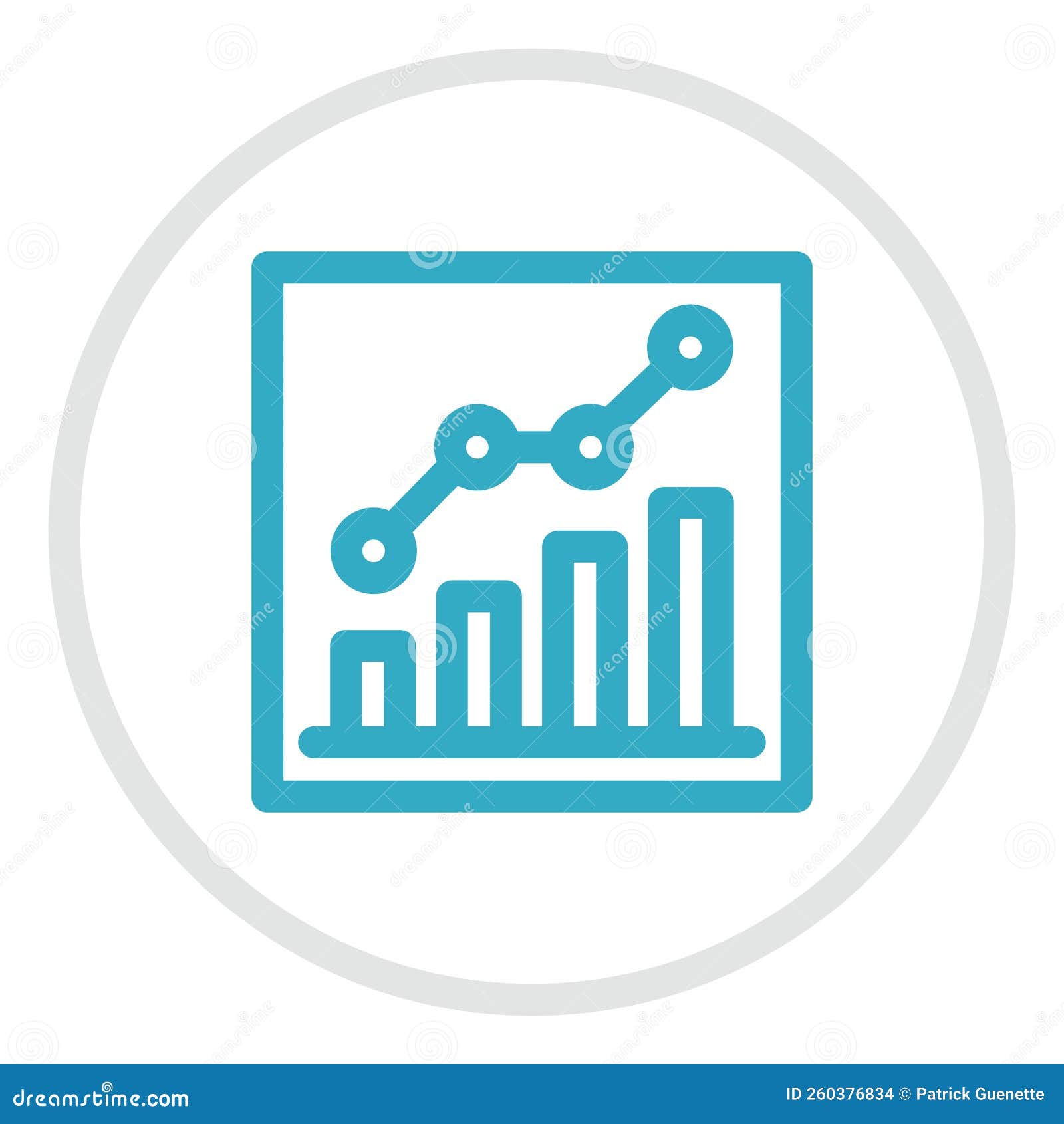 Blue business graph, icon stock vector. Illustration of increase ...