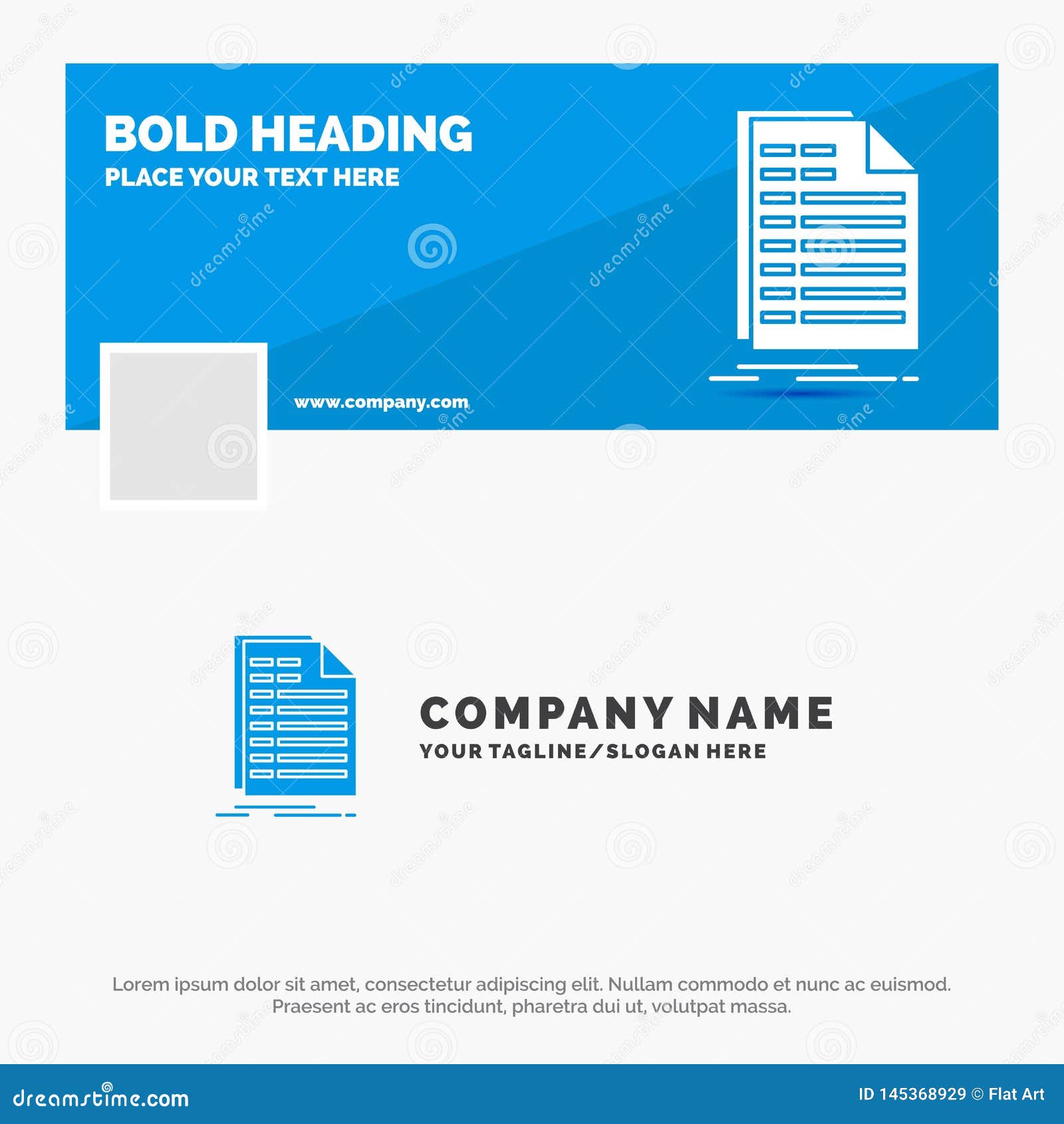Blue Business Logo Template for Bill, Excel, File, Invoice, Statement ...