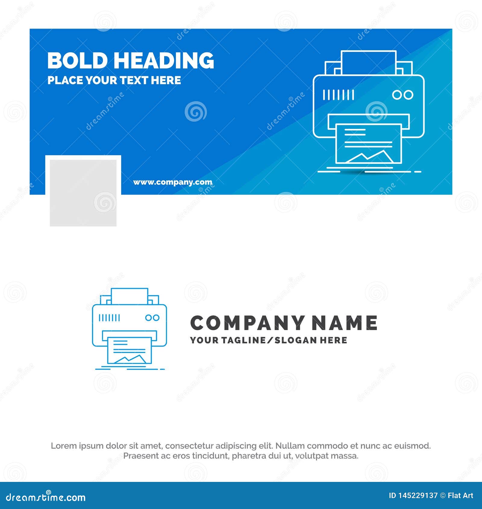Blue Business Logo Template for Digital, Printer, Printing, Hardware ...