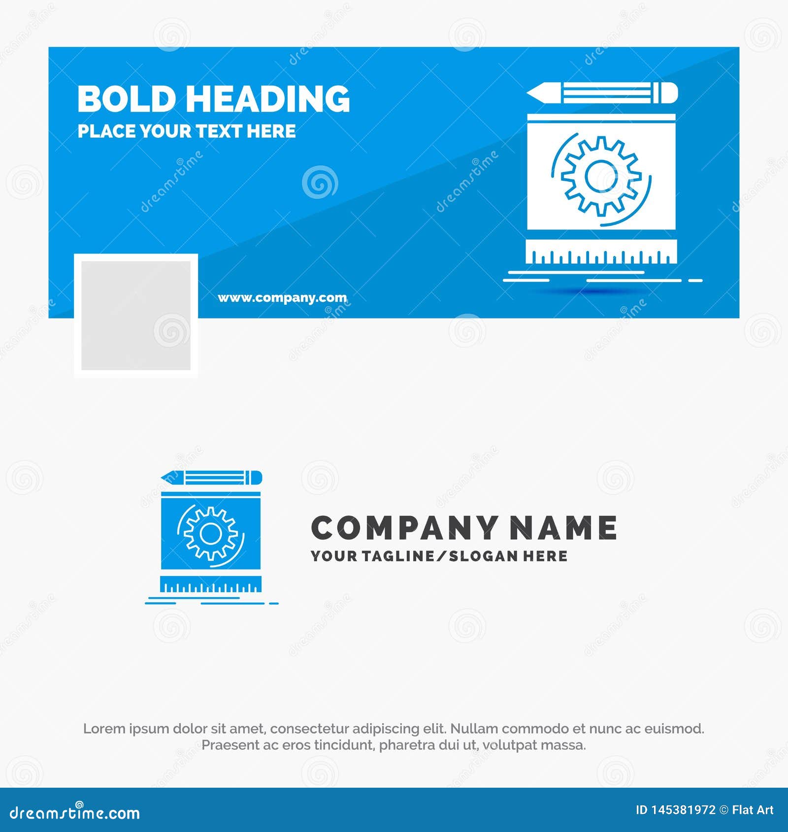 Blue Business Logo Template for Draft, Engineering, Process, Prototype ...