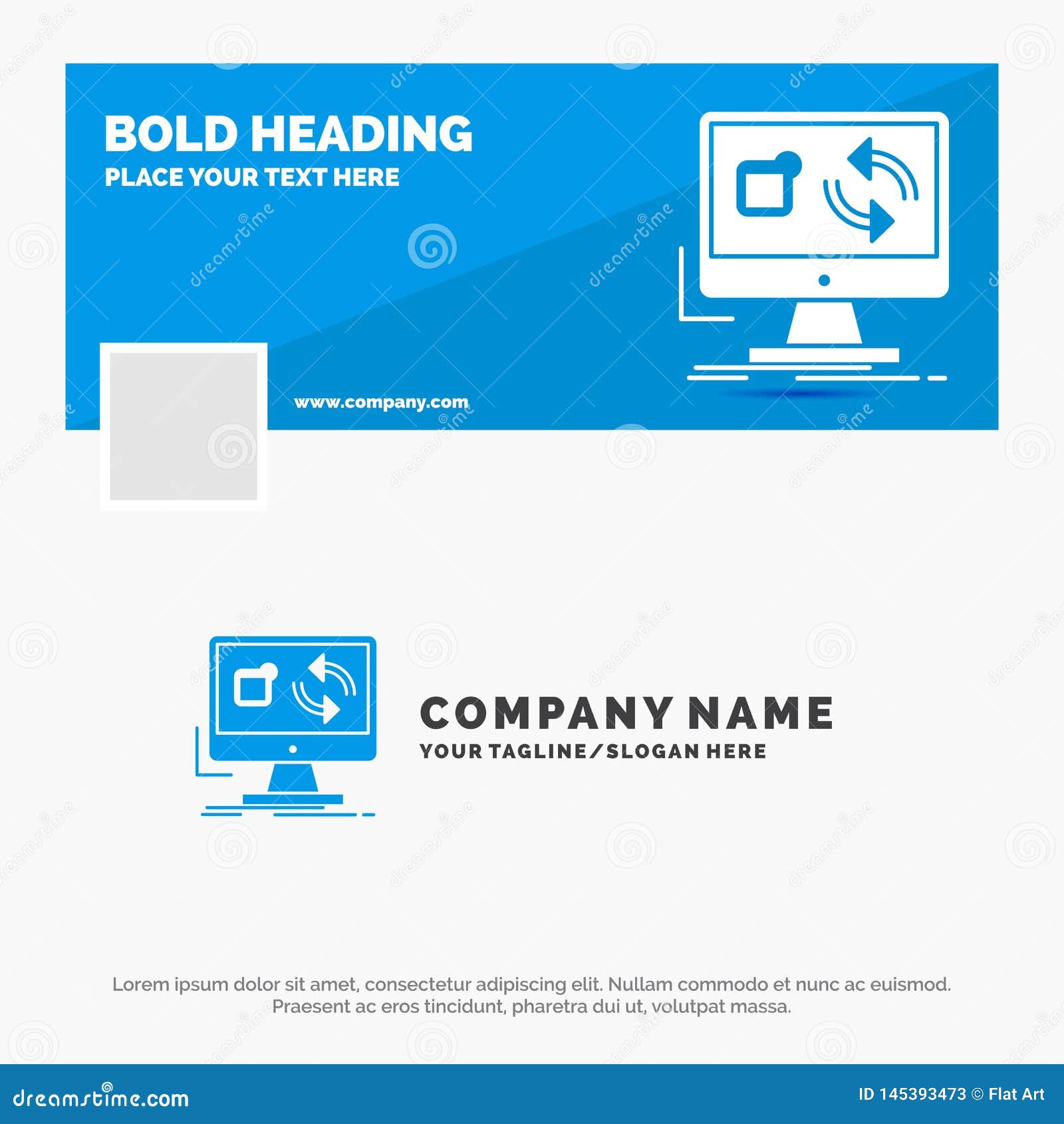 Blue Business Logo Template for Update, App, Application, Install, Sync ...