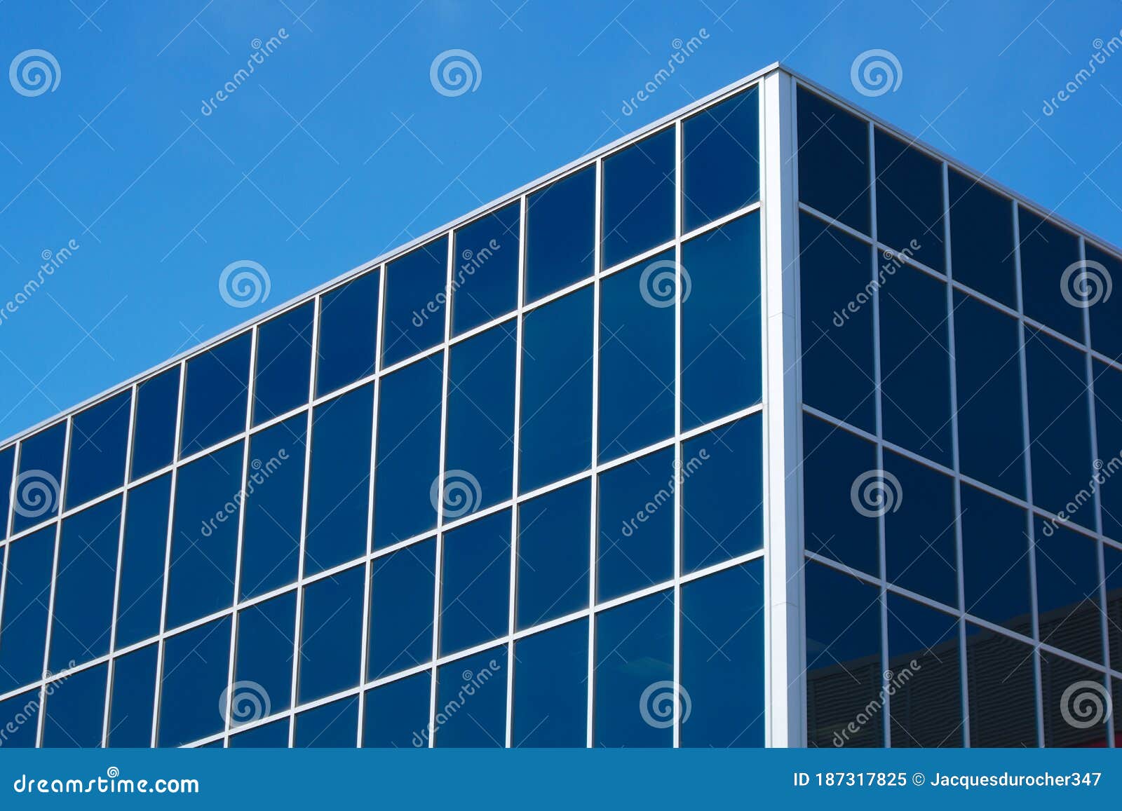 Blue Business Office Corner Glass Windows Stock Image - Image of ...