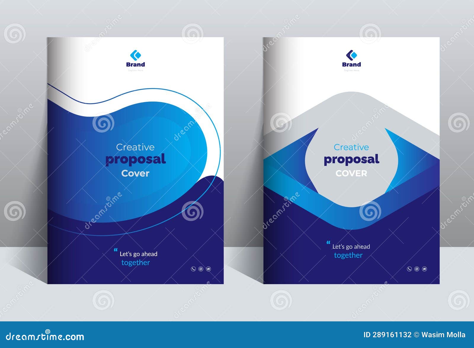 Blue Business Proposal Cover Design Concepts Stock Vector ...
