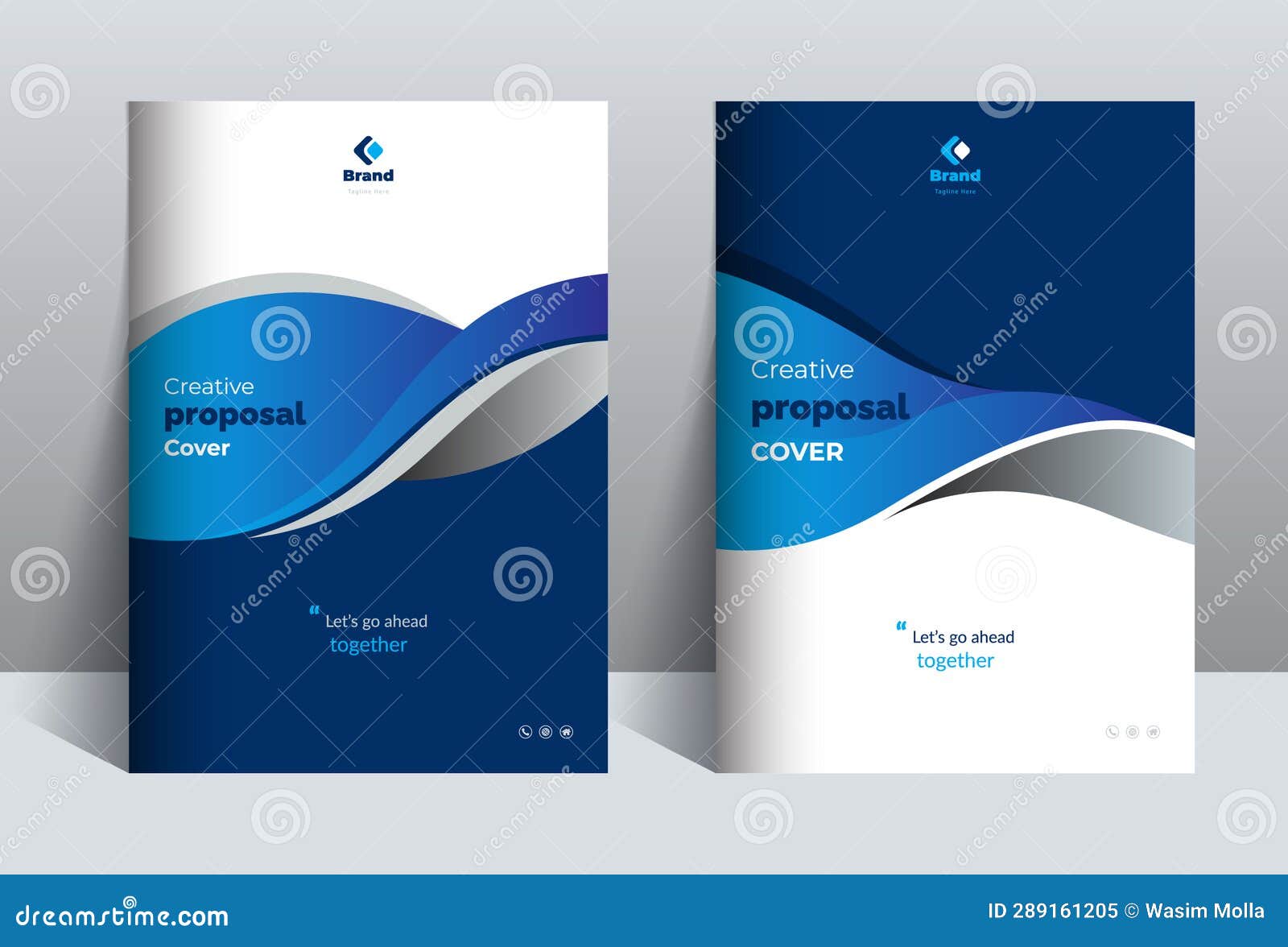 Blue Business Proposal Cover Design Concepts Stock Vector ...