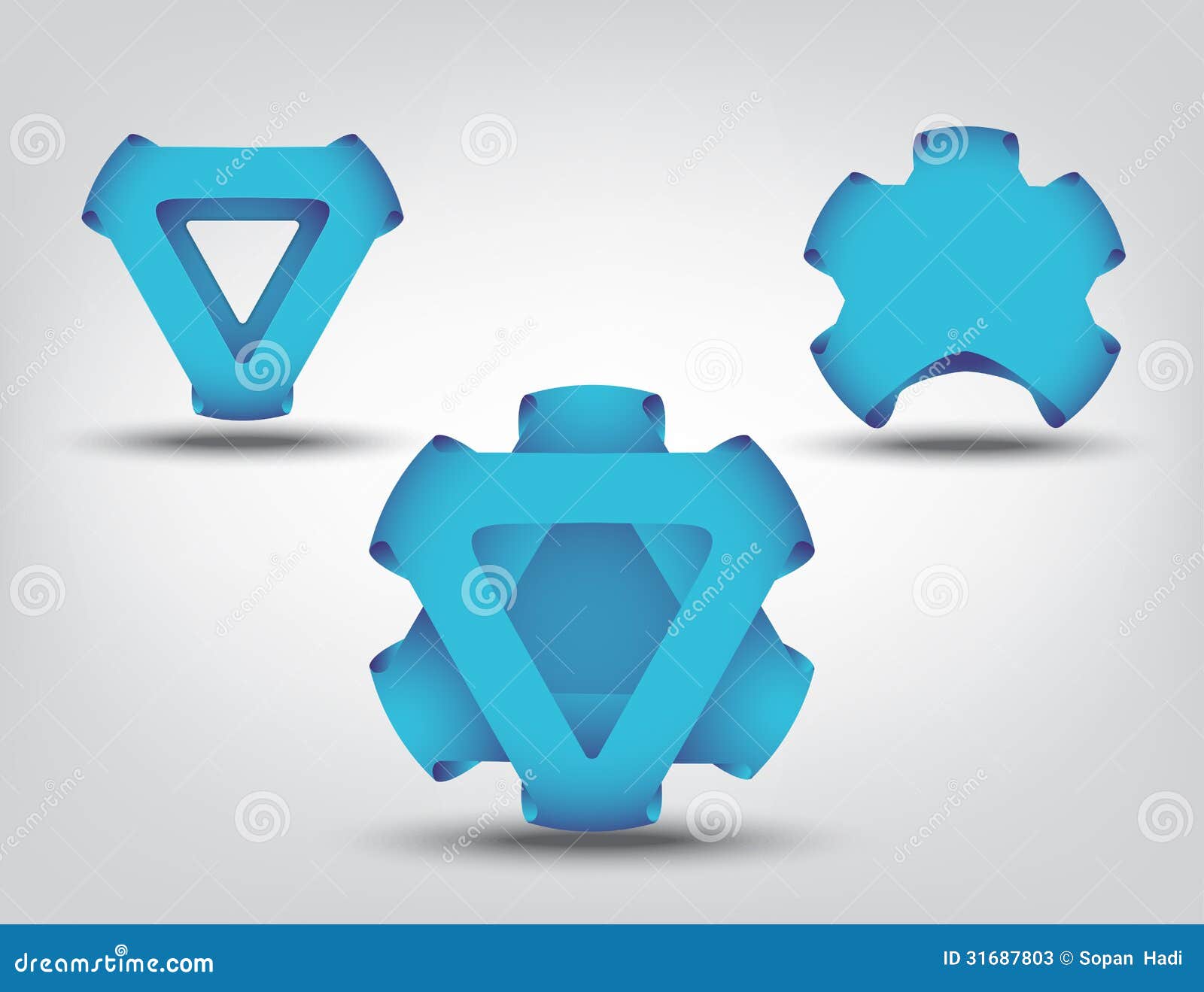 Blue Business Symbol Abstract Set Stock Vector - Illustration of ribbon ...