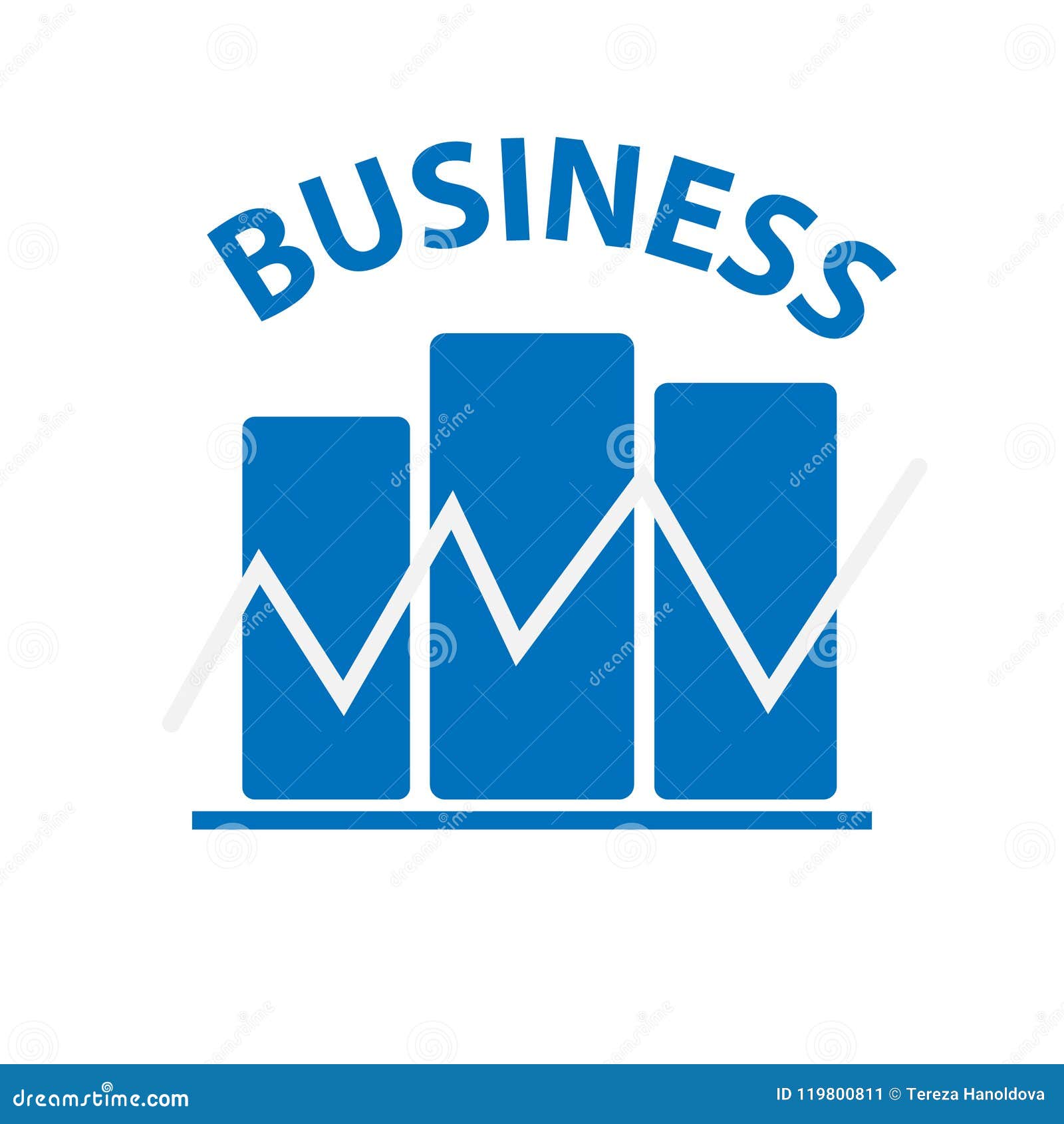 Blue Business Symbol Isolated on White Background Stock Vector ...