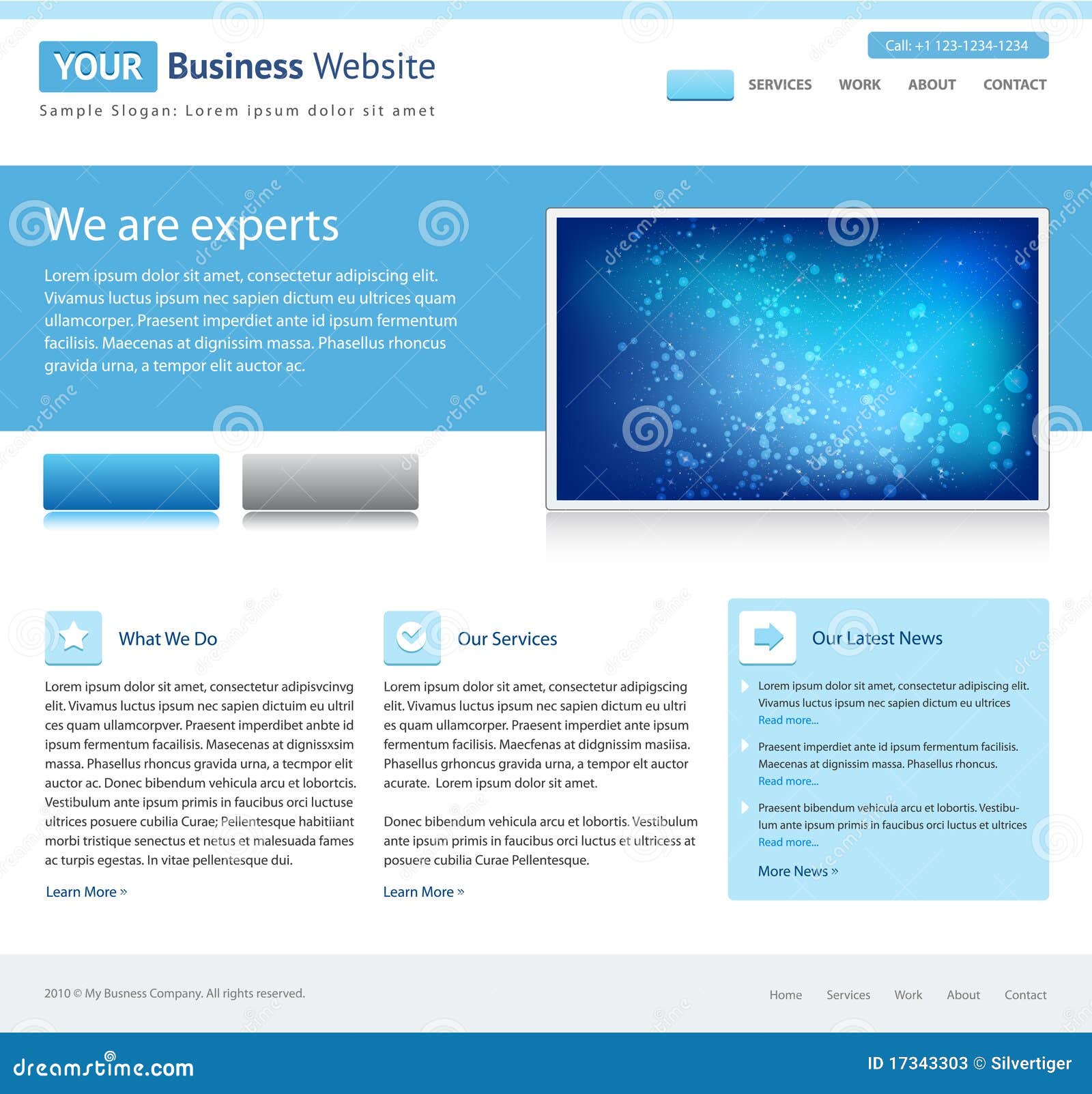 Blue business website stock vector. Illustration of clear - 17343303