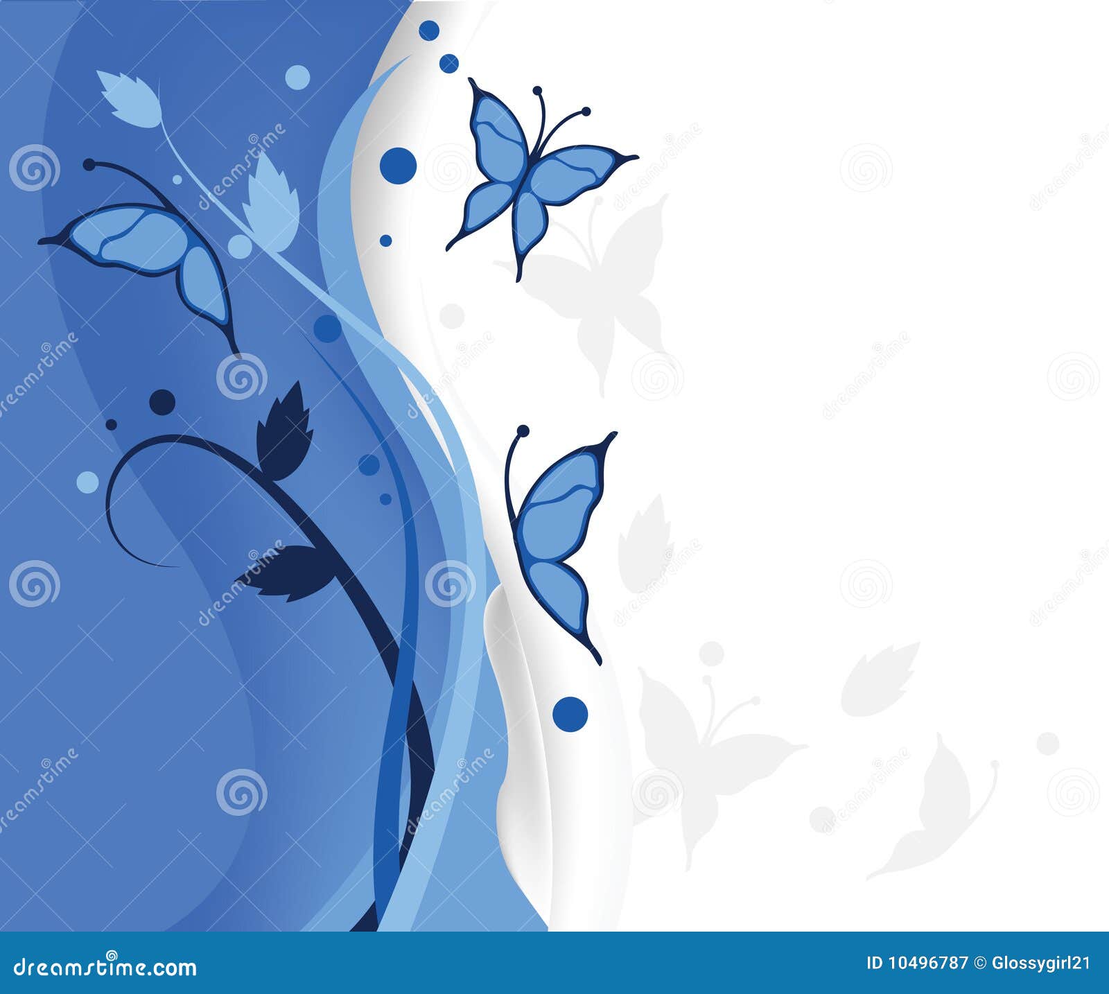 Blue Butterflies Background Stock Vector - Illustration of artistic ...