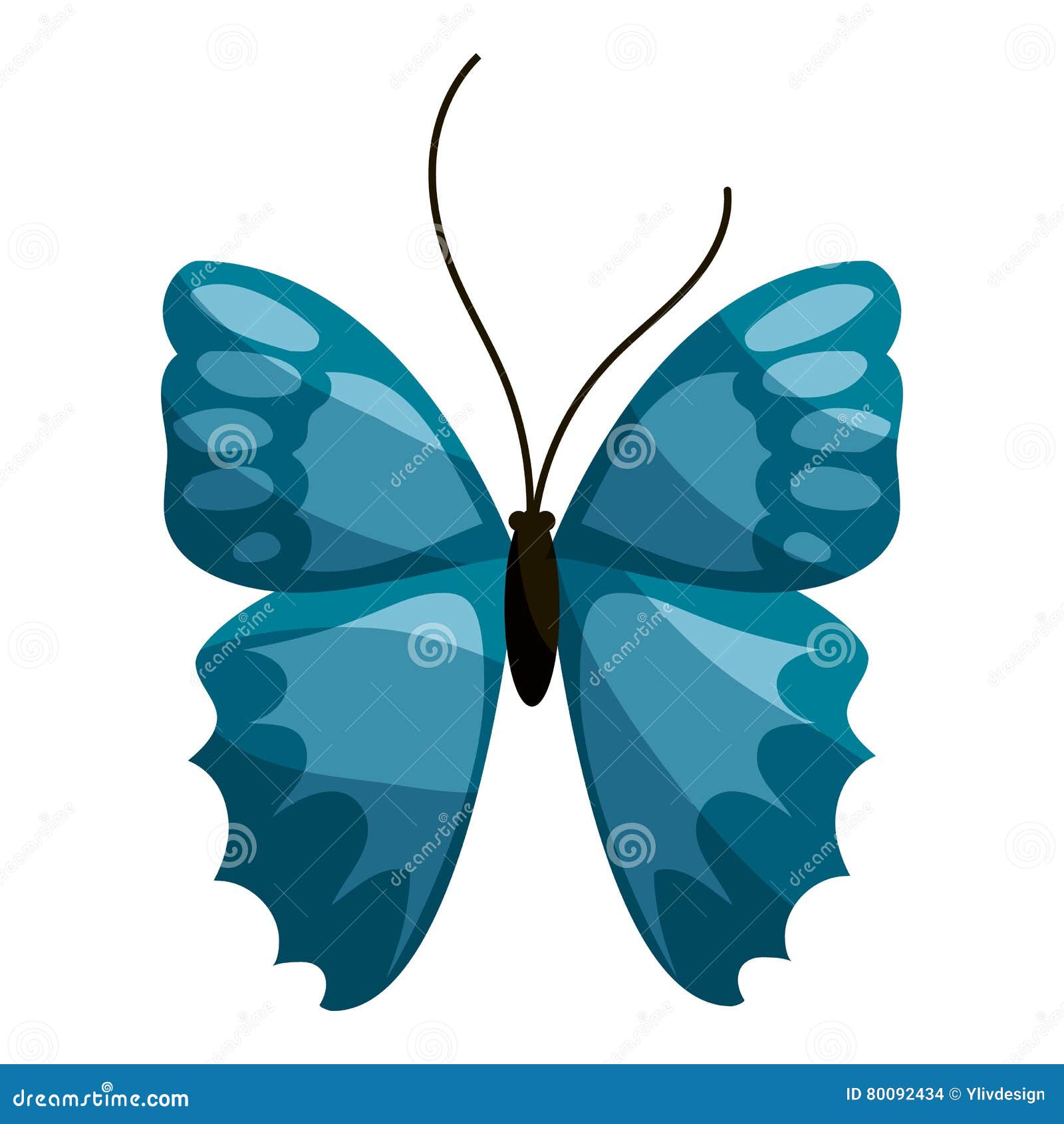 Blue Butterfly Icon, Cartoon Style Stock Vector - Illustration of ...