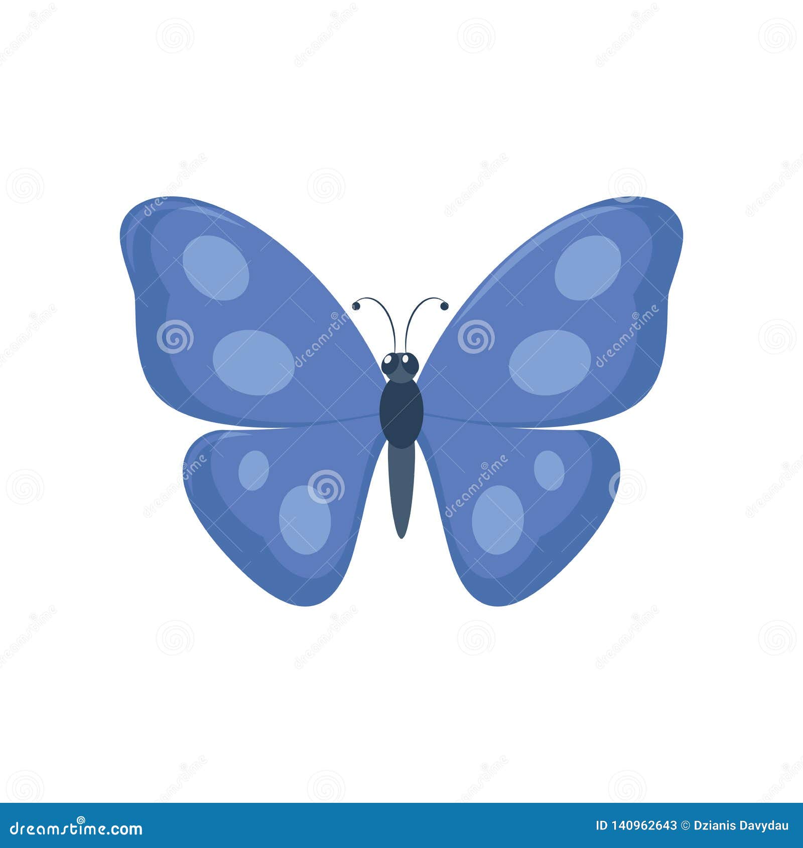 Blue butterfly icon stock vector. Illustration of elegant - 140962643