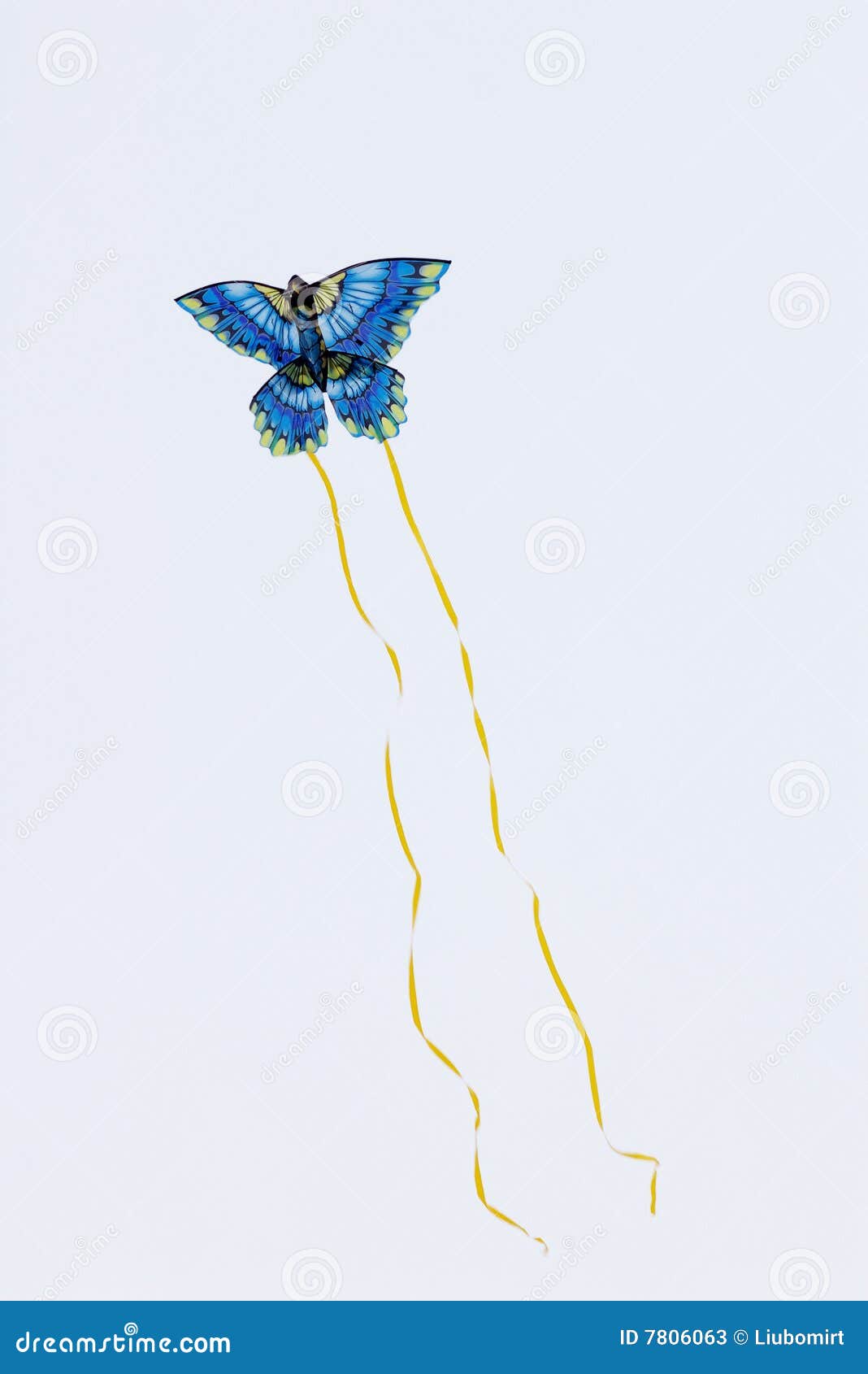 Blue butterfly kite flying stock image. Image of outside - 7806063